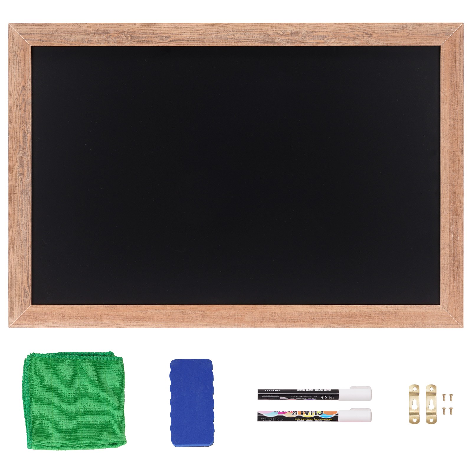 Kate and Laurel Samuels Wood Framed Wall Chalkboard, Rustic Brown/Black ...