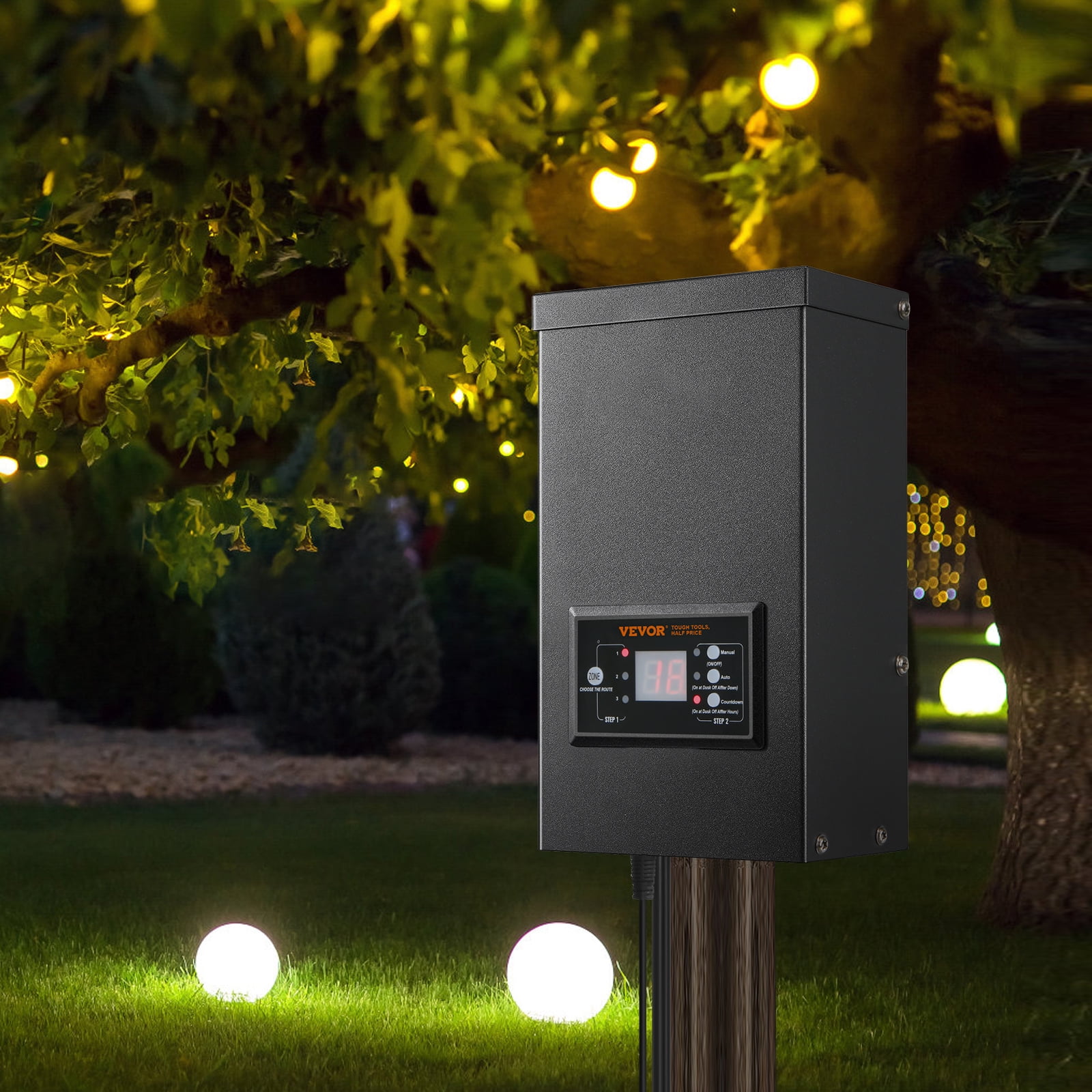 BENTISM 300W Low Voltage Landscape Transformer with Timer and Photocell ...