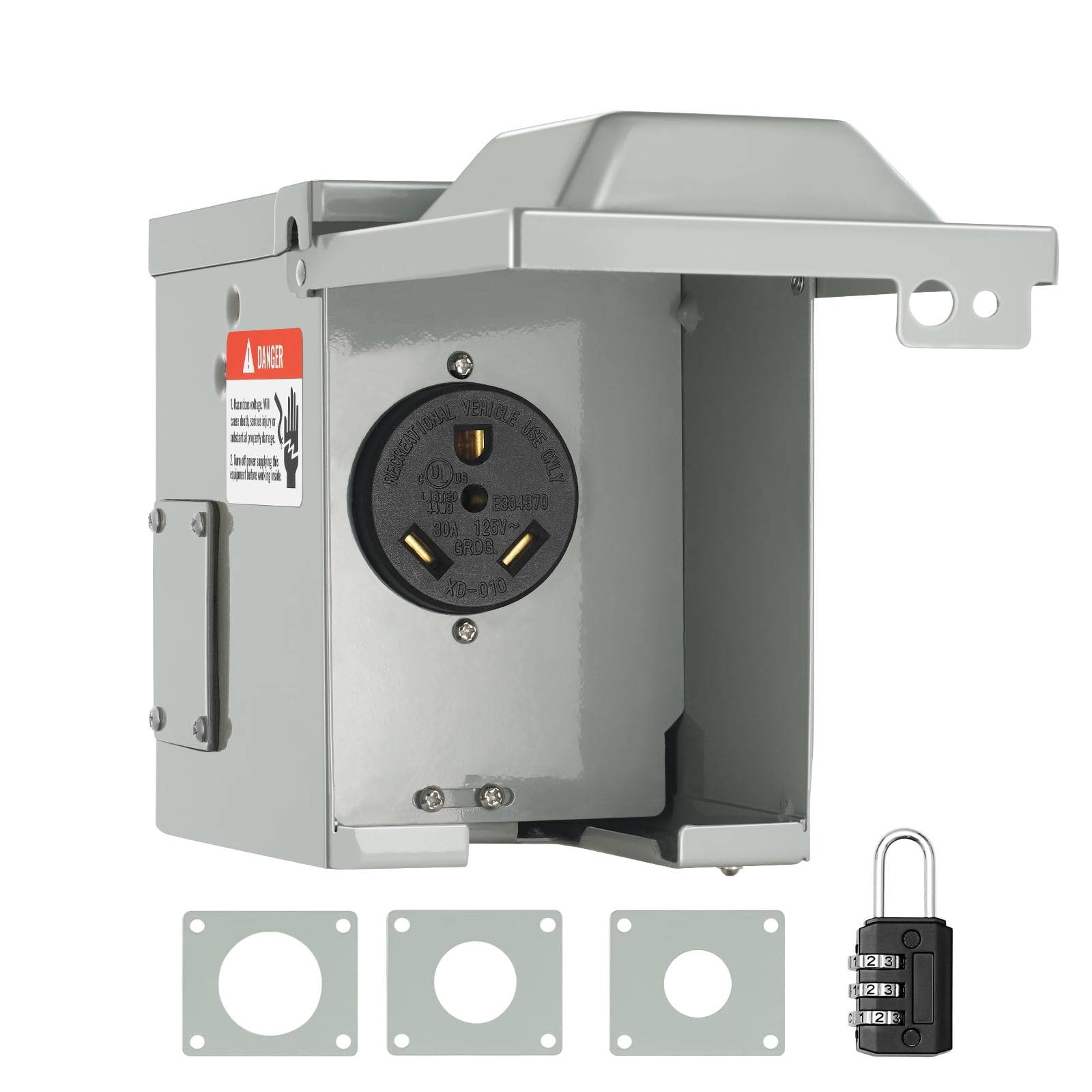 BENTISM 30A RV Power Outlet Box, Lockable Weatherproof Outdoor Panel ...