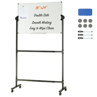 "BENTISM 36""x24"" Mobile Magnetic Whiteboard, Double Sided, Adjustable ...