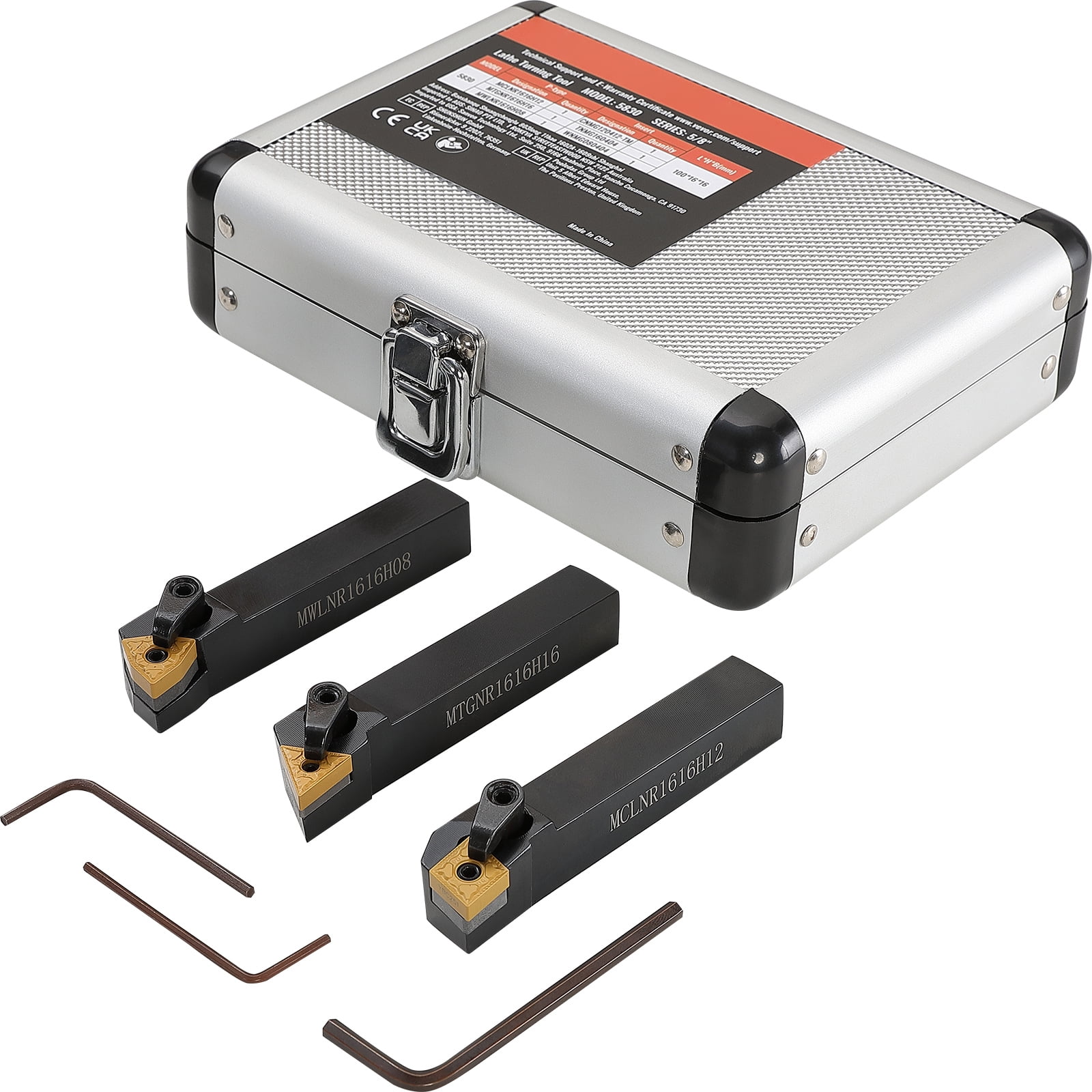 VEVOR 3PCS 5/8 in Lathe Turning Tool Indexable Carbide Inserts with Storage Box - Walmart.com