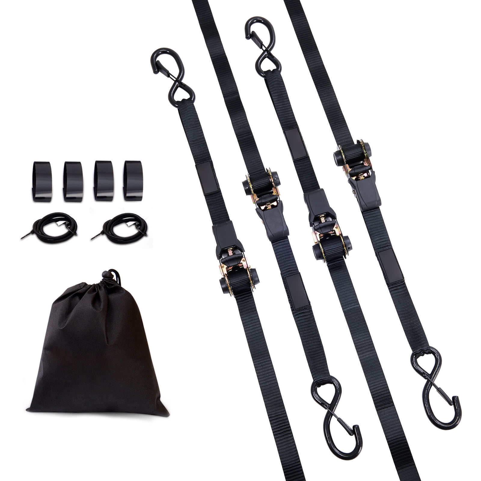 VEVOR 4 Pack Ratchet Tie Down Straps 2200 lbs 1"x15' Heavy Duty for ...