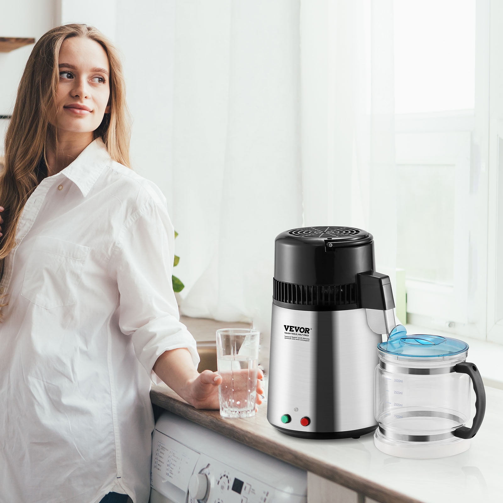 BENTISM 4L Water Distiller Purifier Machine Countertop Stainless Steel ...