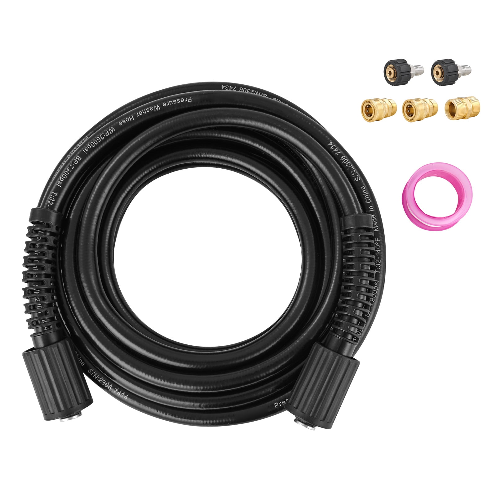 VEVOR 50 ft 3600 psi High Pressure Power Washer Hose 1/4" Quick ...
