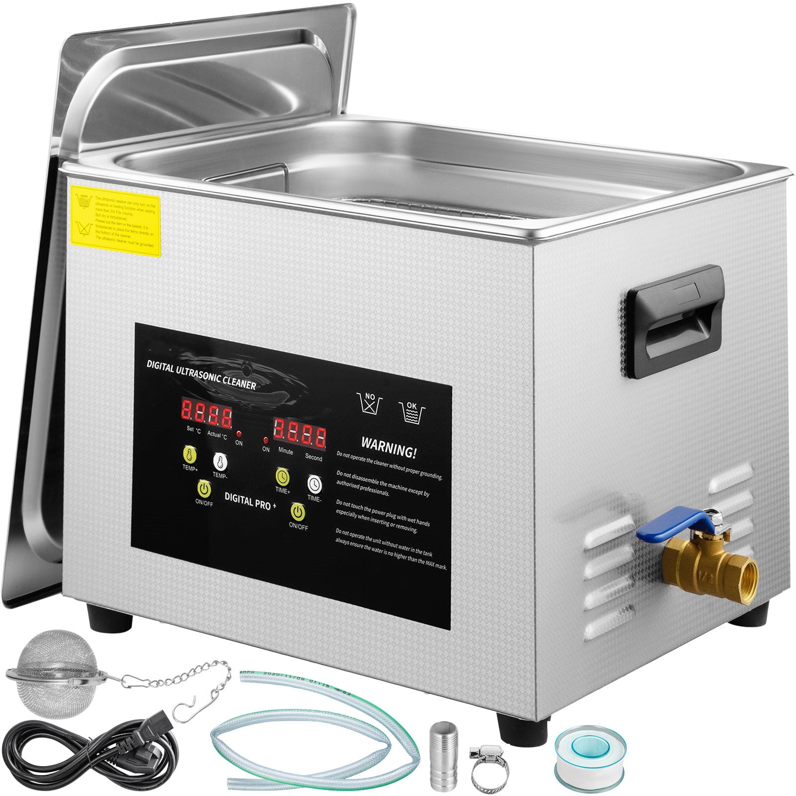 BENTISM 6L Digital Ultrasonic Cleaning Machine Heater Timer 400W 40KHz ...