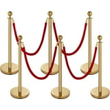 VEVORbrand Gold Stanchion Posts Queue 4pcs , 38 inch Red Velvet Rope ...