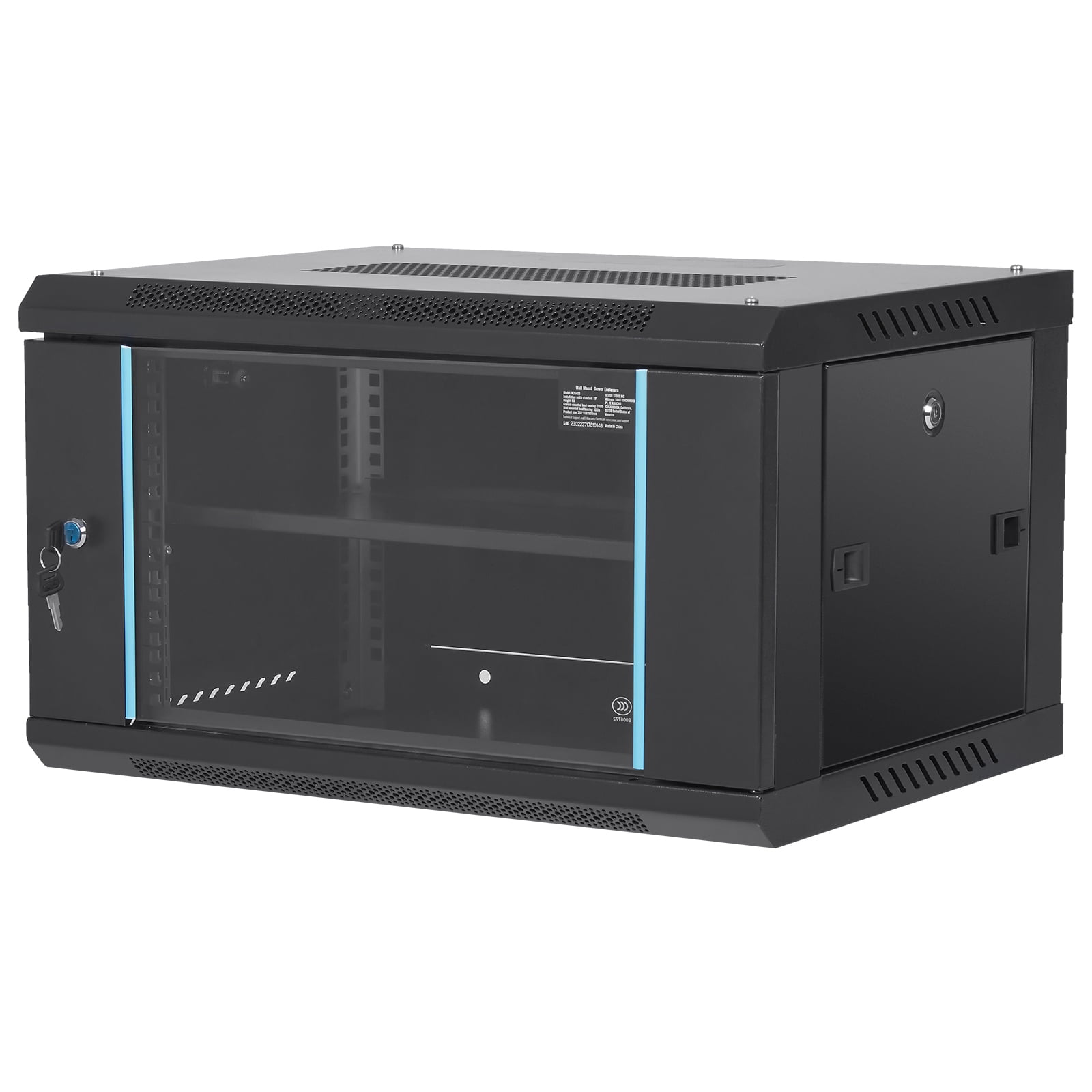 BENTISM 6U 13.8'' Wall Mount Network Server Rack Cabinet Enclosure with ...