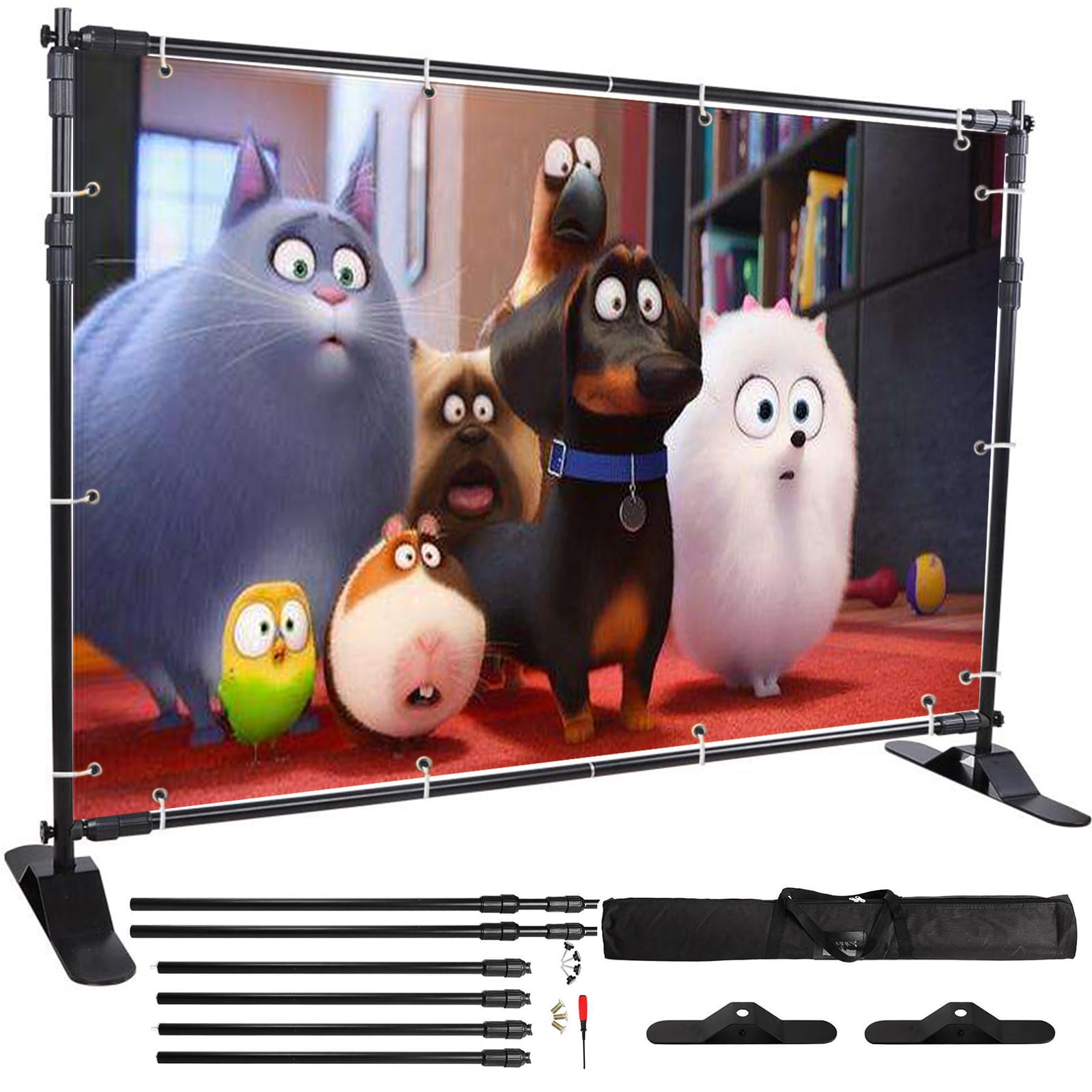 BENTISM 8 X 8 ft Banner Stand Display Backdrop Adjustable Height and ...