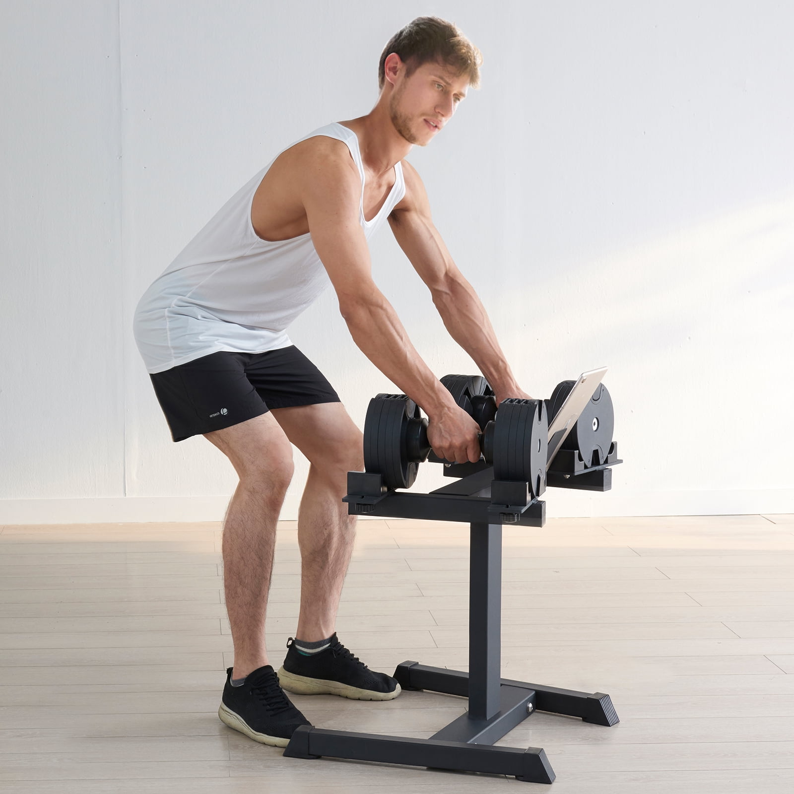 BENTISM Adjustable Dumbbell Stand, Carbon Steel, 300 lbs Load, Home Gym ...