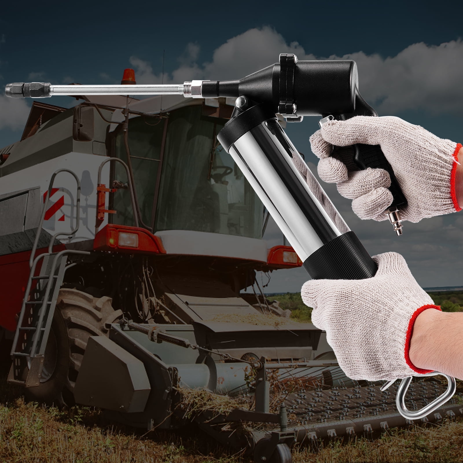 BENTISM Air Operated Grease Gun 6000 psi 14 oz Heavy Duty Pneumatic ...