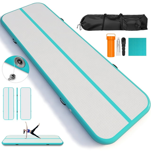BENTISM 20Ft Foldable Air Track Tumbling Mat, Inflatable Gymnastics ...