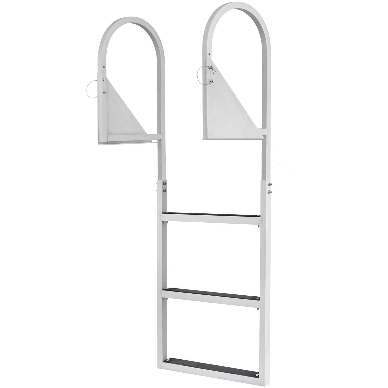BENTISM Aluminum Dock Ladder Boat Dock Ladder Flip-Up 3 Steps with ...