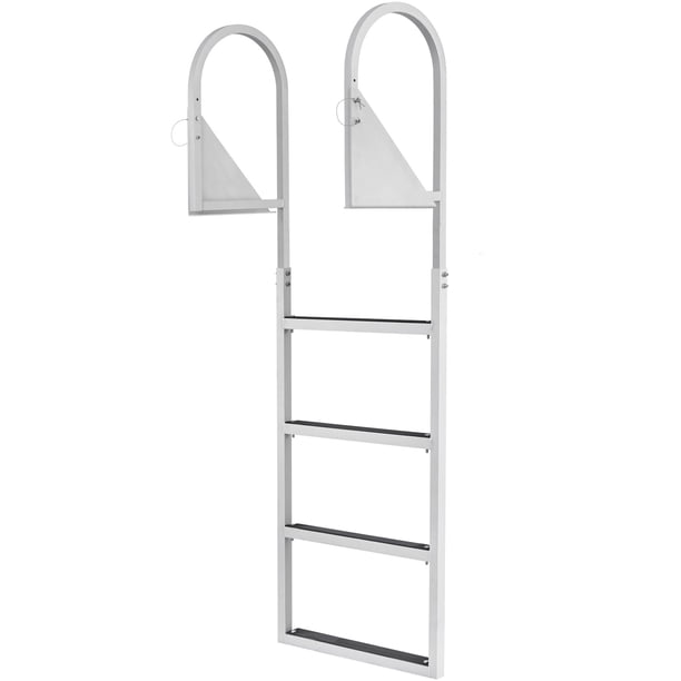 BENTISM Aluminum Dock Ladder Boat Dock Ladder Flip-Up 4 Steps with ...