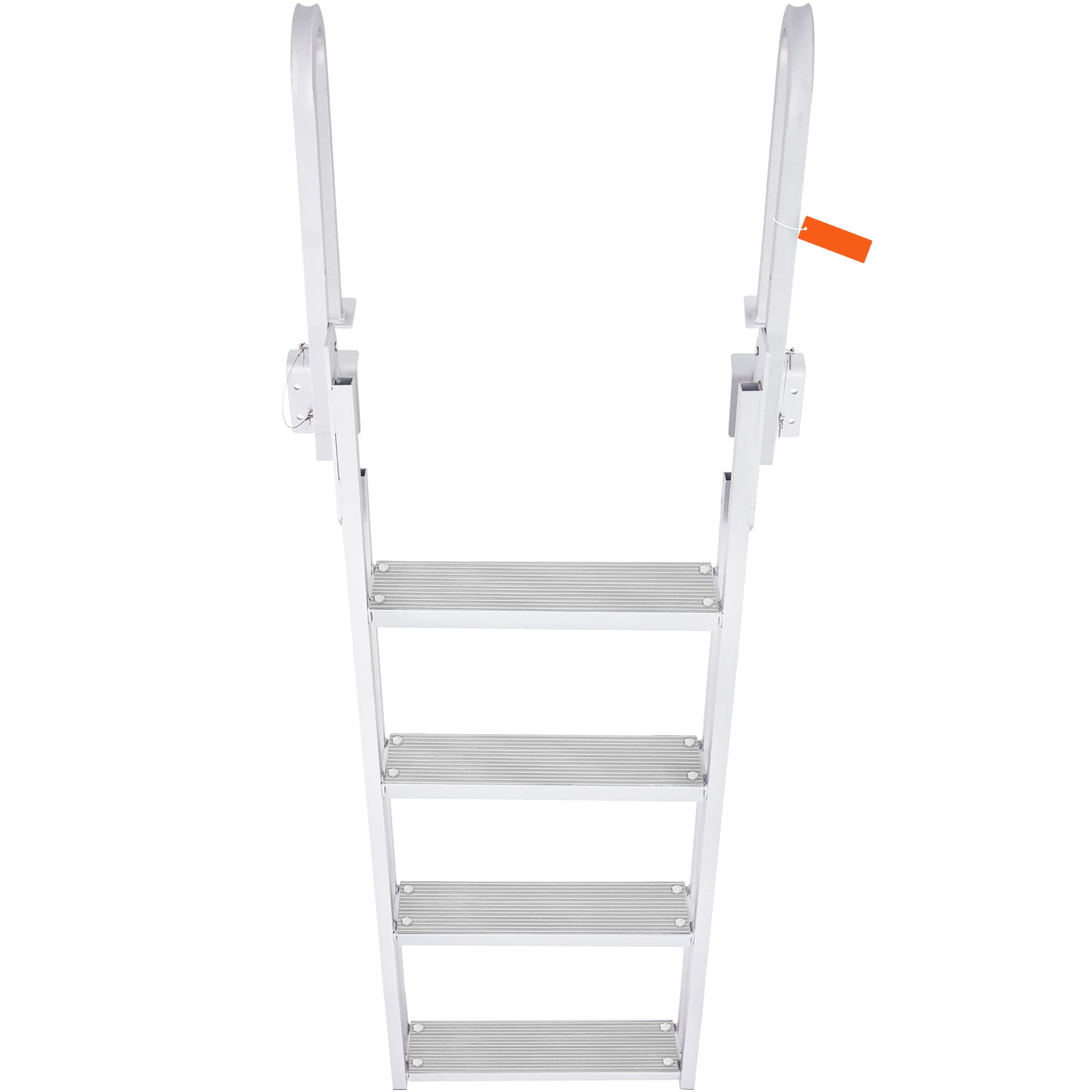 BENTISM Foldable 4-Step Aluminum Dock Ladder, Swim Pad with 350lbs Load ...