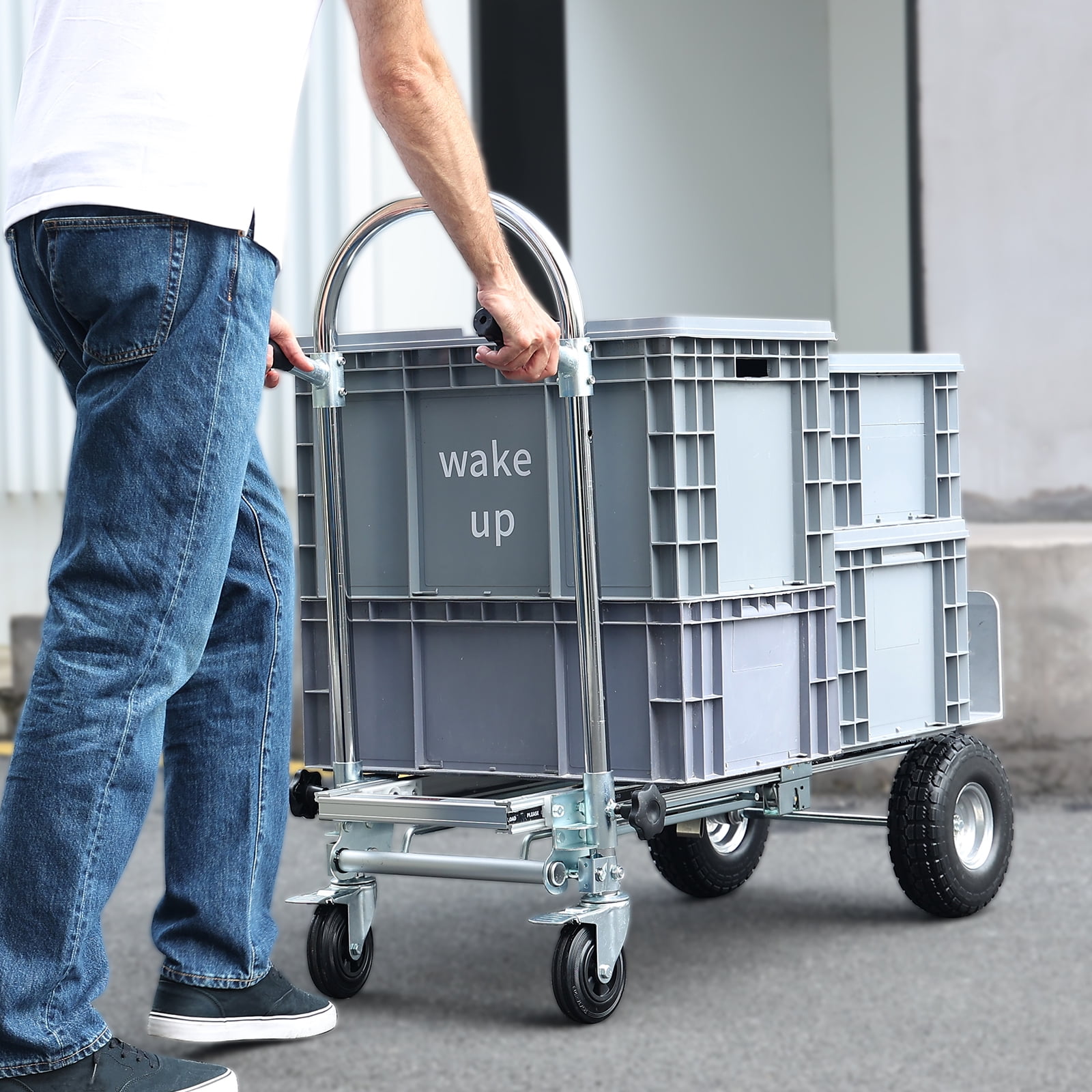 BENTISM Aluminum Hand Truck 4 in 1 Folding Dolly Cart 1000 lbs Capacity ...