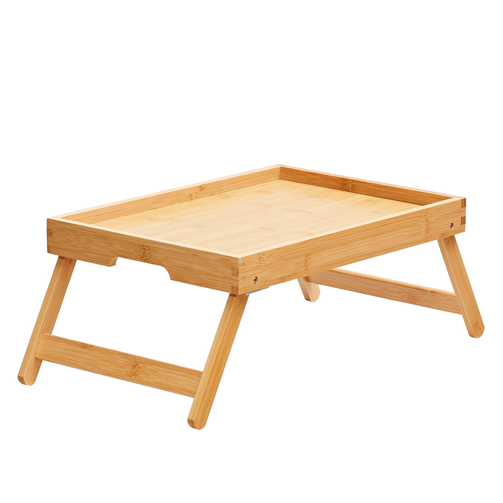 BENTISM Portable Folding Bamboo Bed Tray for Eating, Small Dinner Table ...
