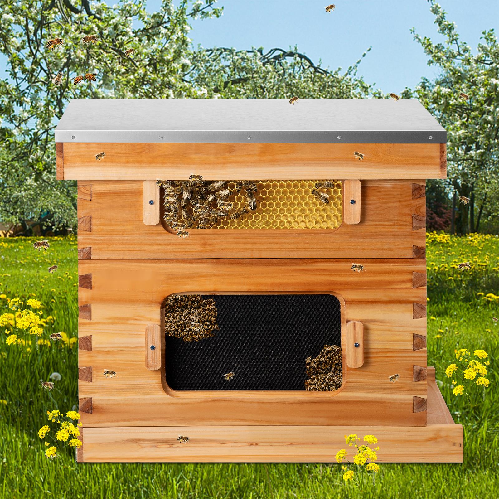 Honey Keeper Beehive 20 Frame Complete Box Kit (10 Deep and 10 Medium ...