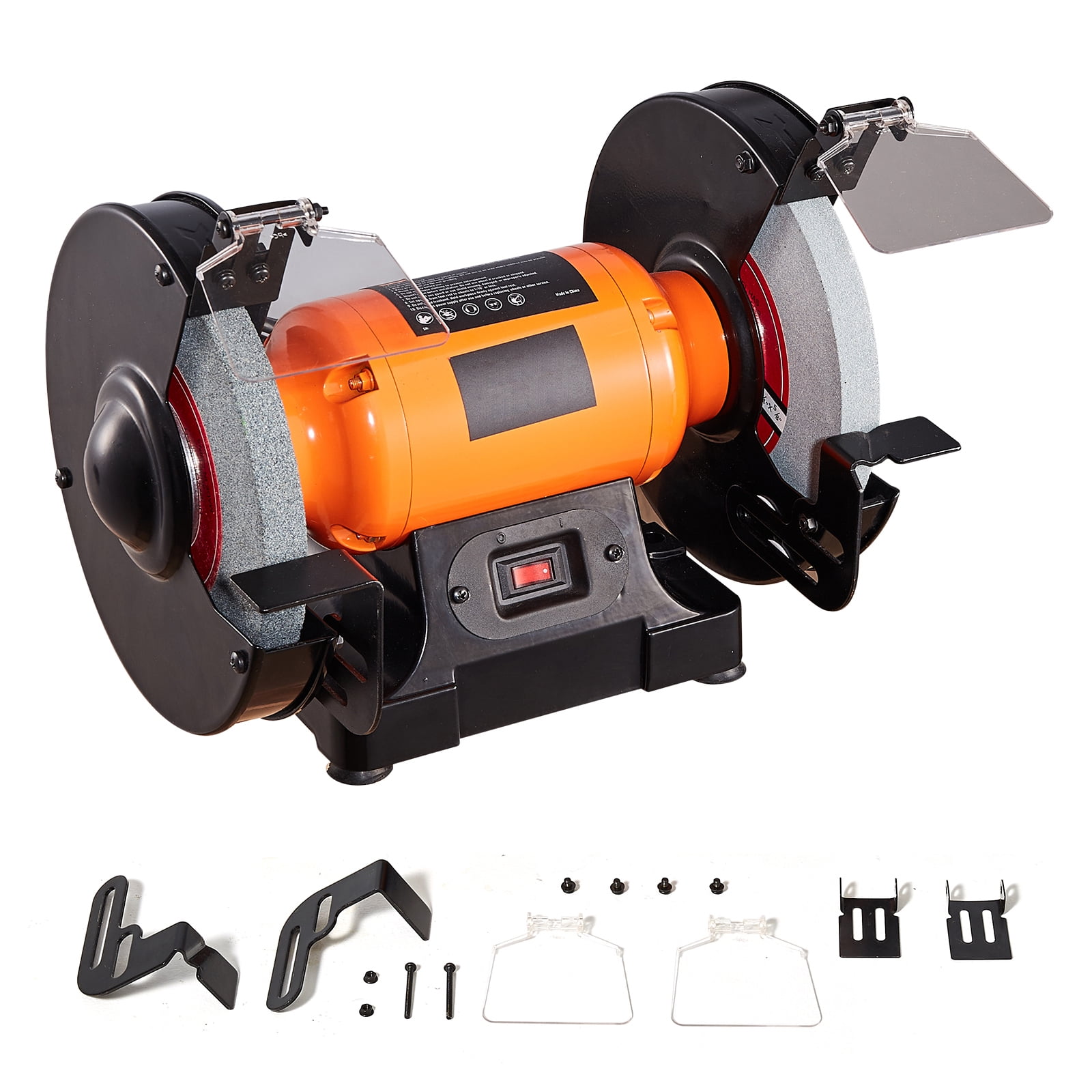 BENTISM Bench Grinder, 8 inch Single Speed Bench Grinder with 3A ...