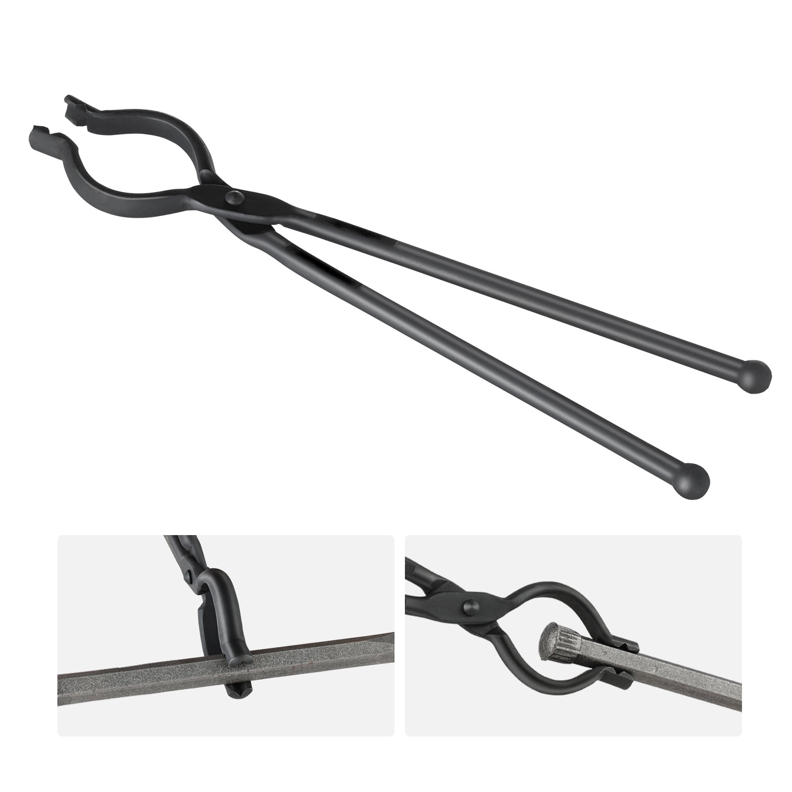 VEVOR Blacksmith Tongs, 18” V-Bit Bolt Tongs, Carbon Steel Forge Tongs ...