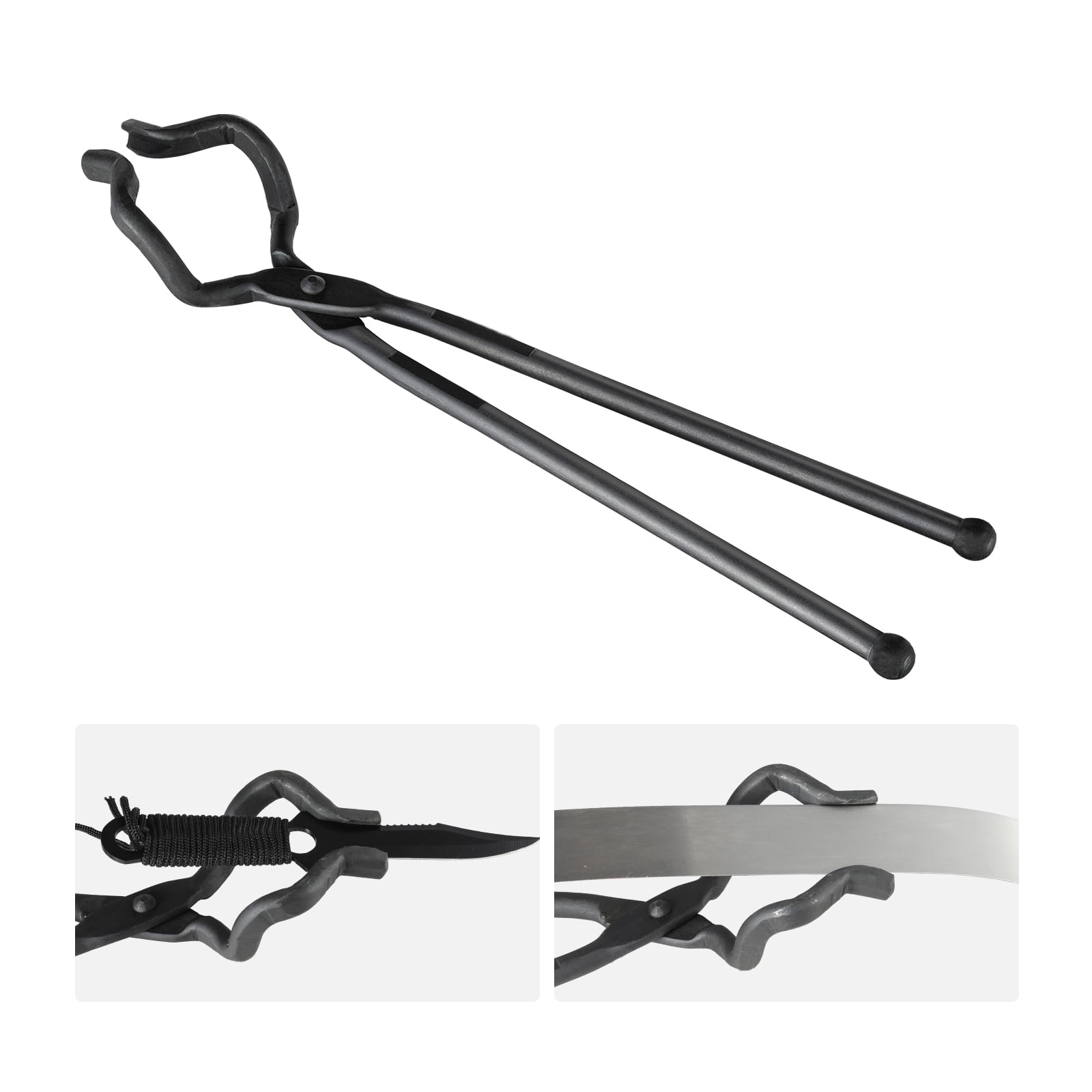 VEVOR Blacksmith Tongs, 18” Z V-Bit Tongs, Carbon Steel Forge Tongs ...