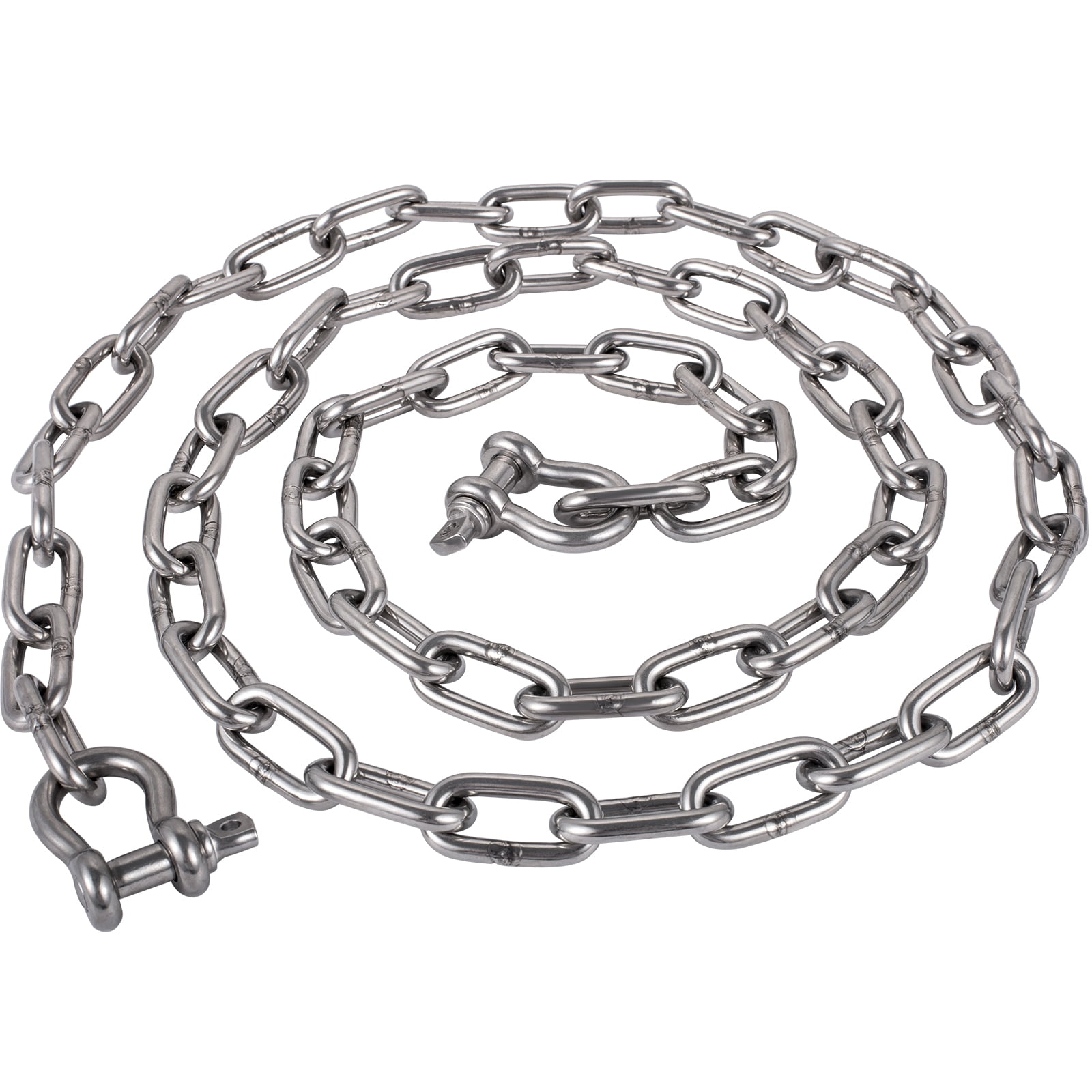 VEVOR Boat Anchor Chain Stainless Steel Chain 6 FT 5/16 IN Shackles For ...