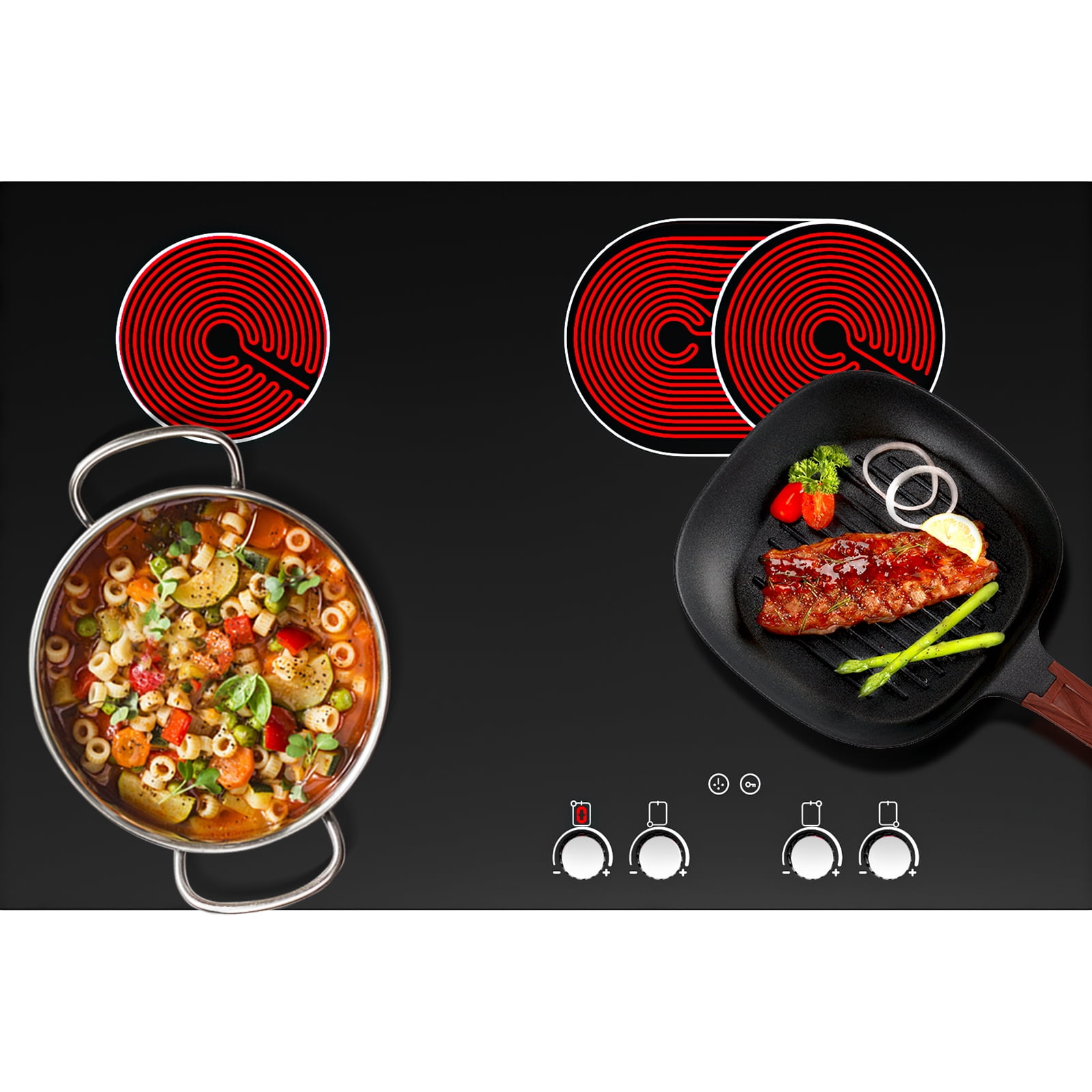 BENTISM Built-in Electric Cooktop Radiant Ceramic Cooktop 30in 4 ...