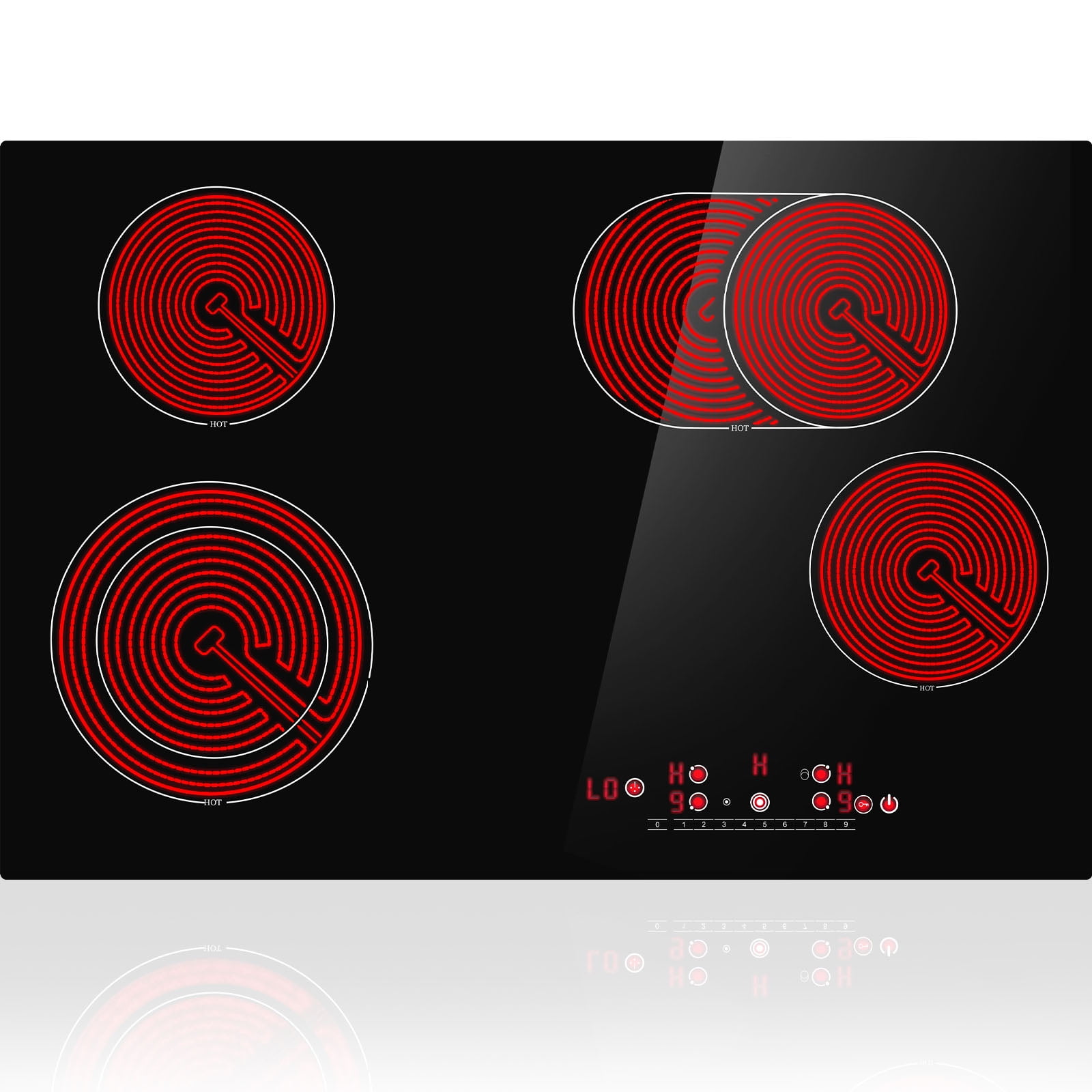 BENTISM Built-in Surface Electric Radiant Ceramic Cooktop 4 Burners ...