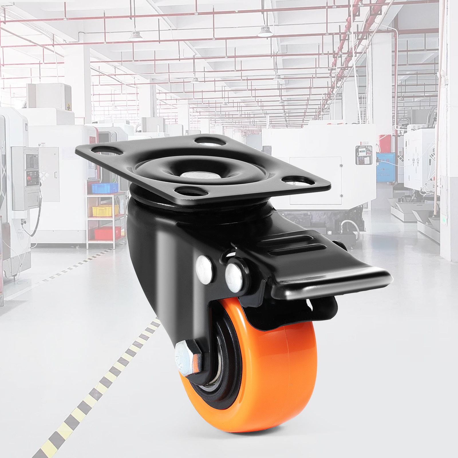 Heavy-Duty Casters, 4 in, 2 Fixed; 2 Swivel - Walmart.com
