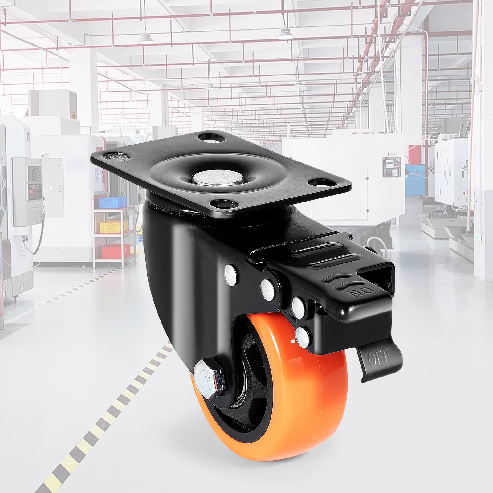 BENTISM Caster Wheels Swivel Plate Casters 4 Pack 3" Heavy Duty with ...