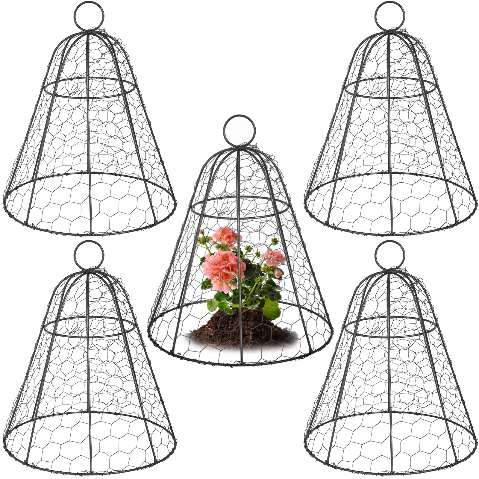 AURORA TRADE Reusable Plastic Mini Greenhouse, 3PCS Garden Cloche Dome ...