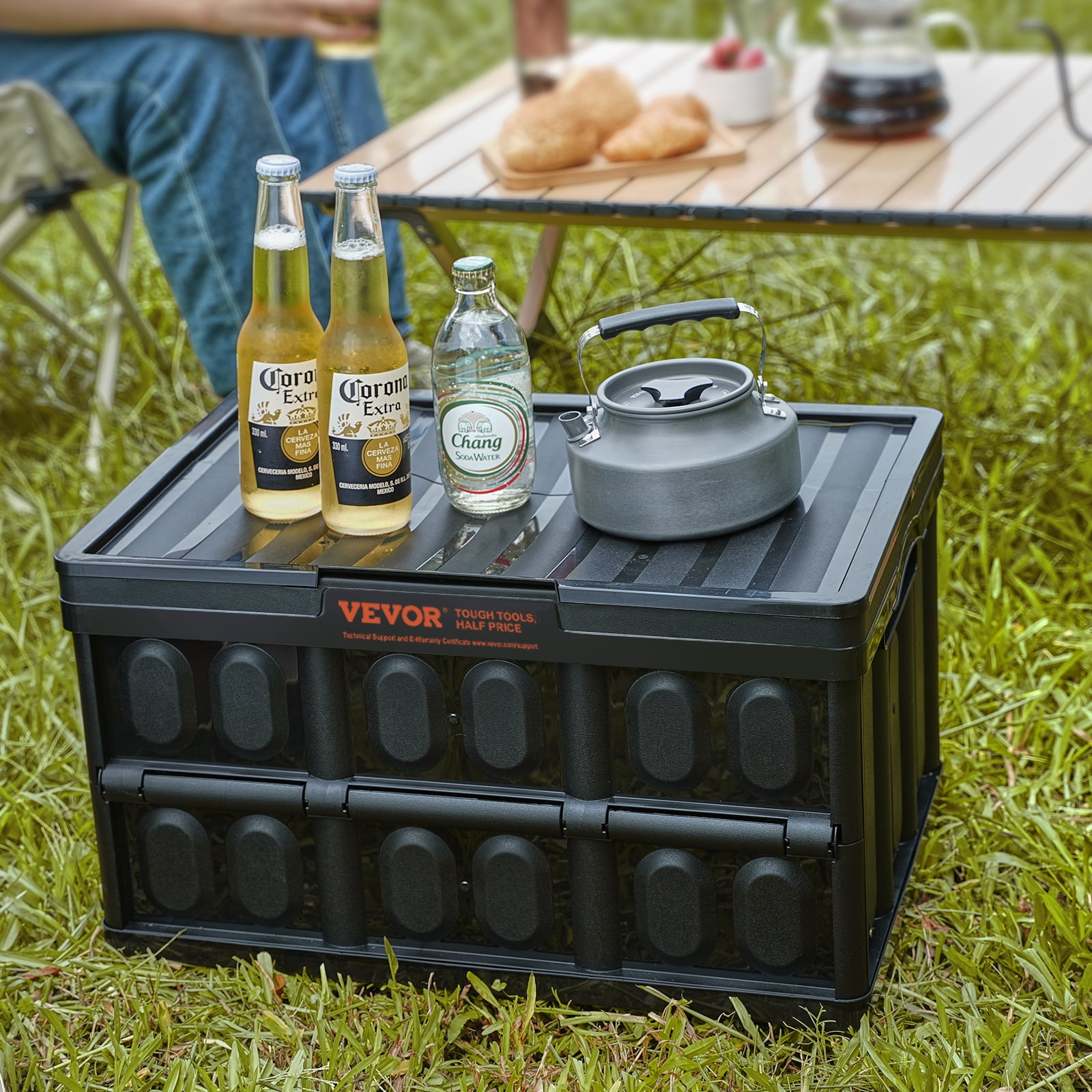 BENTISM Collapsible Storage Bins with Lids Folding Stackable Containers ...