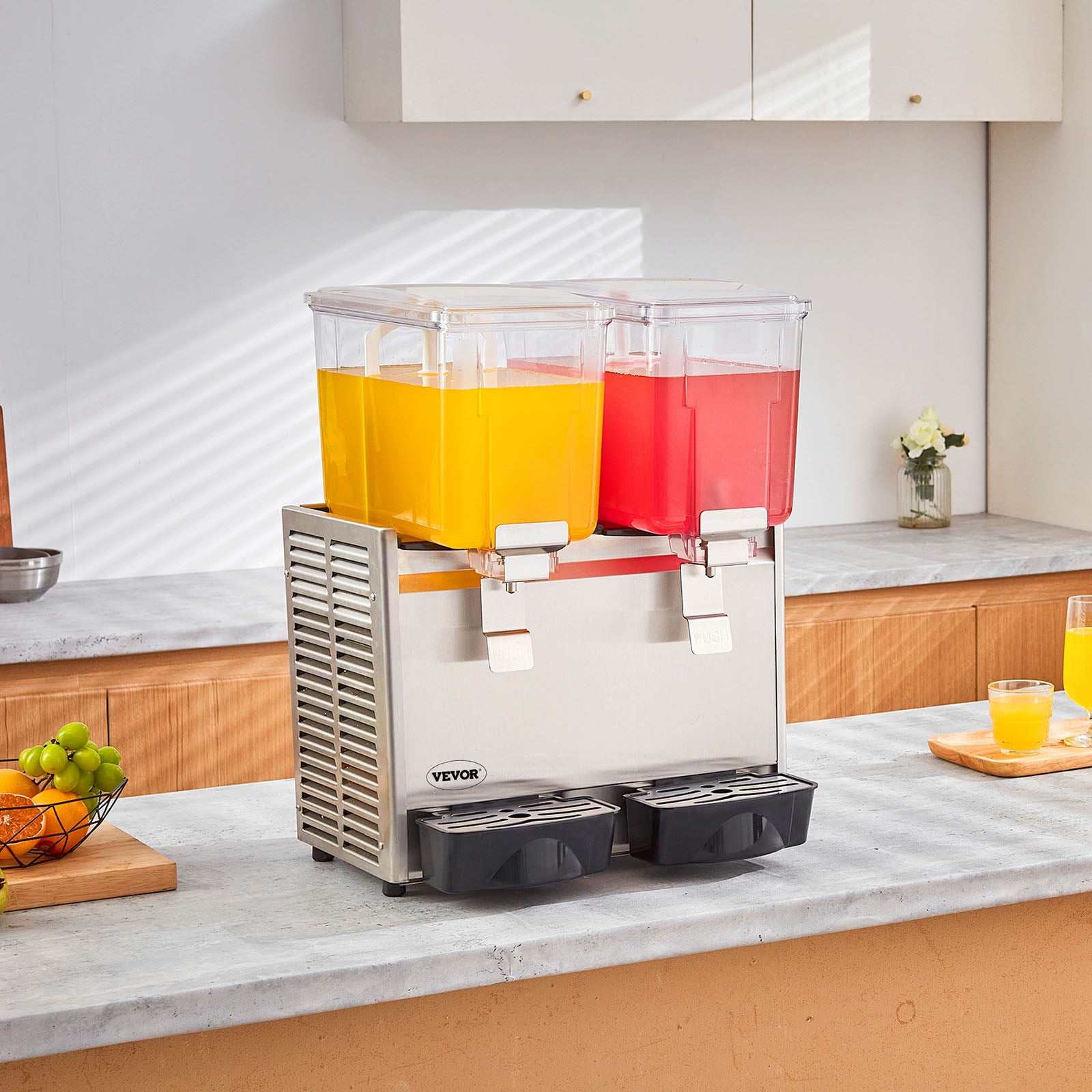 BENTISM Dual Refrigerated Cooler, Commercial Beverage Dispenser, 12L*2 ...