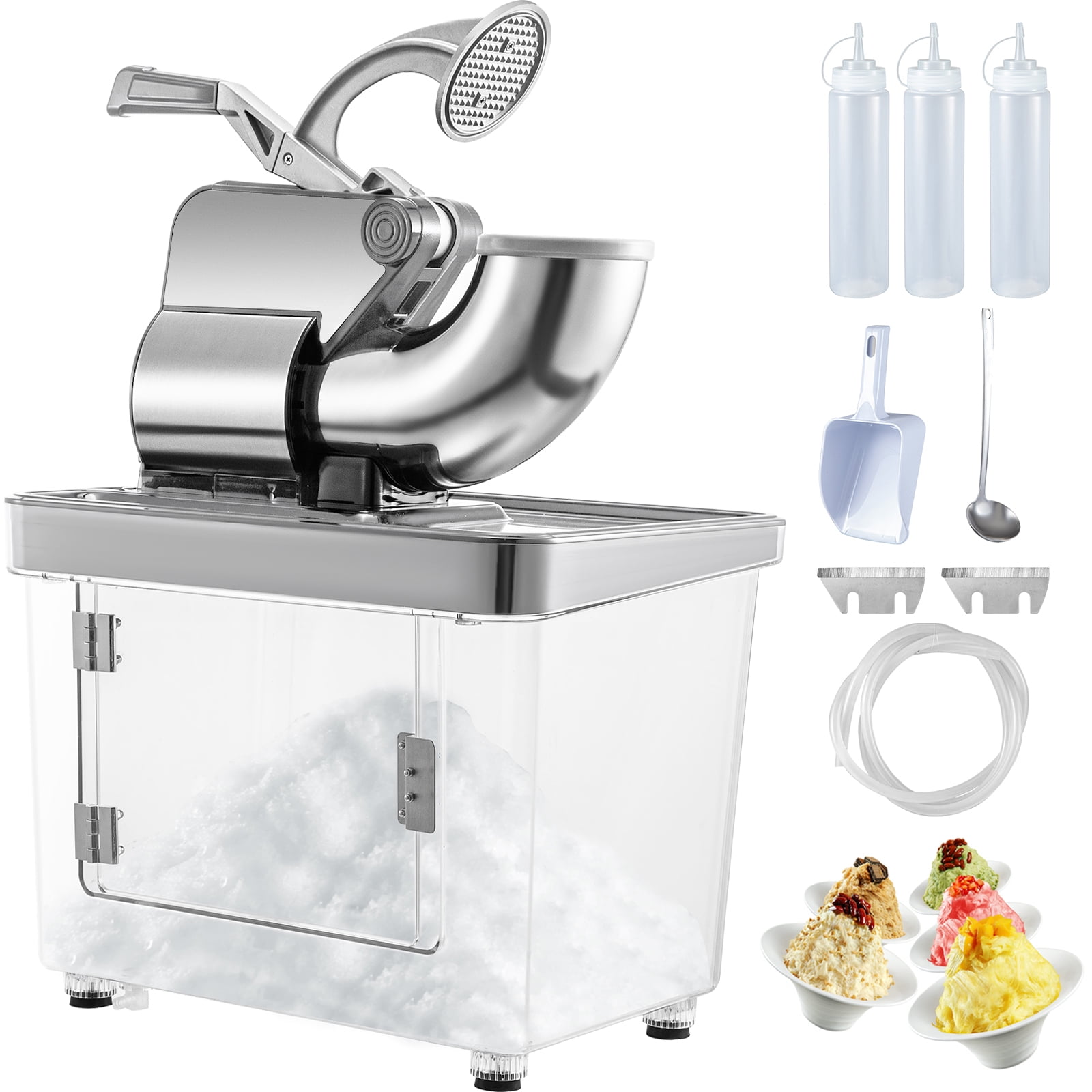 VEVOR Commercial Ice Crusher, Snow Cone Machine 180 kg/H Snow Cone ...