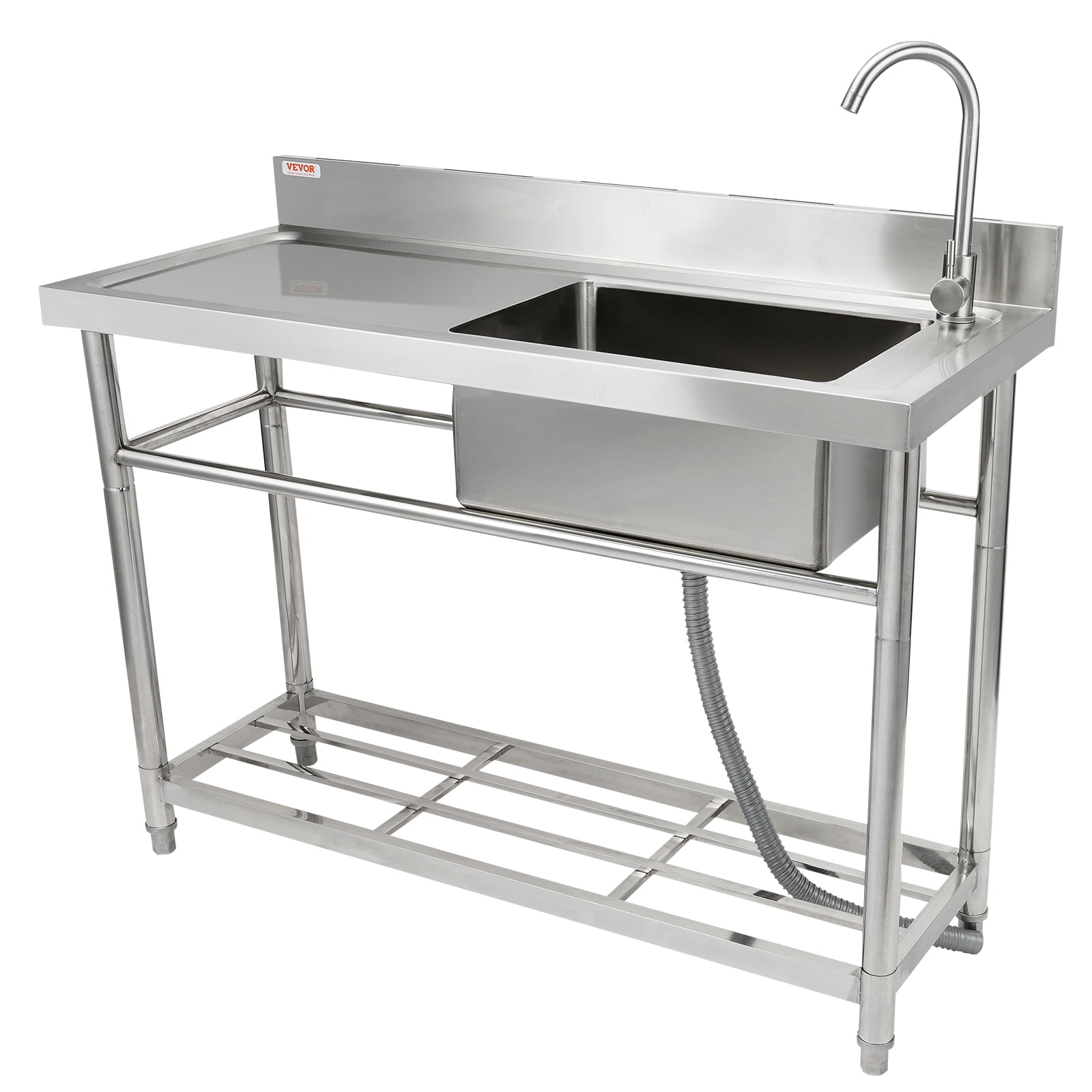 BENTISM Stainless Steel Utility & Prep Sink with Workbench, 47.2x19 ...