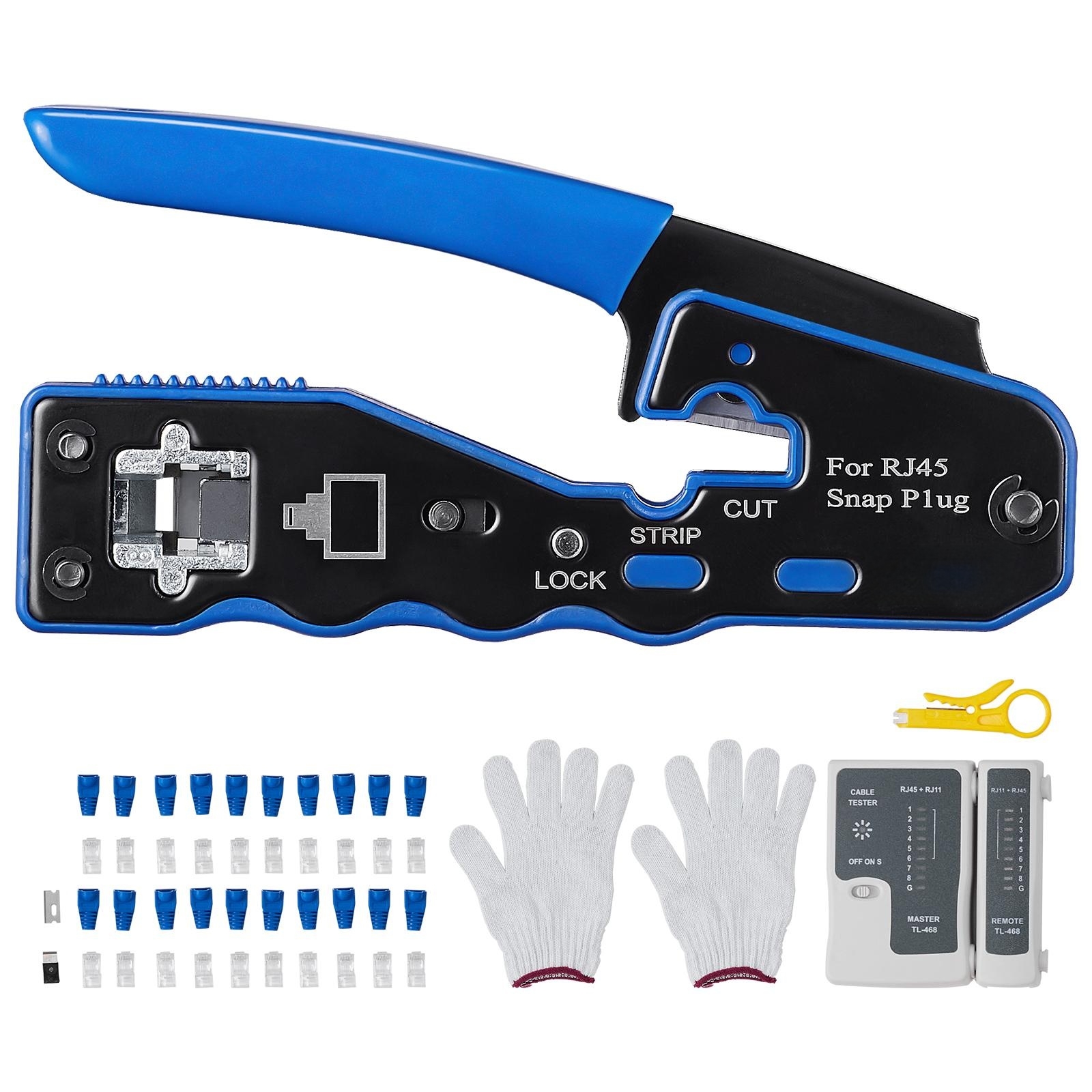 axGear RJ45 Ethernet Network Cable Crimper, Cat5/5e/6 Stripper Wire ...