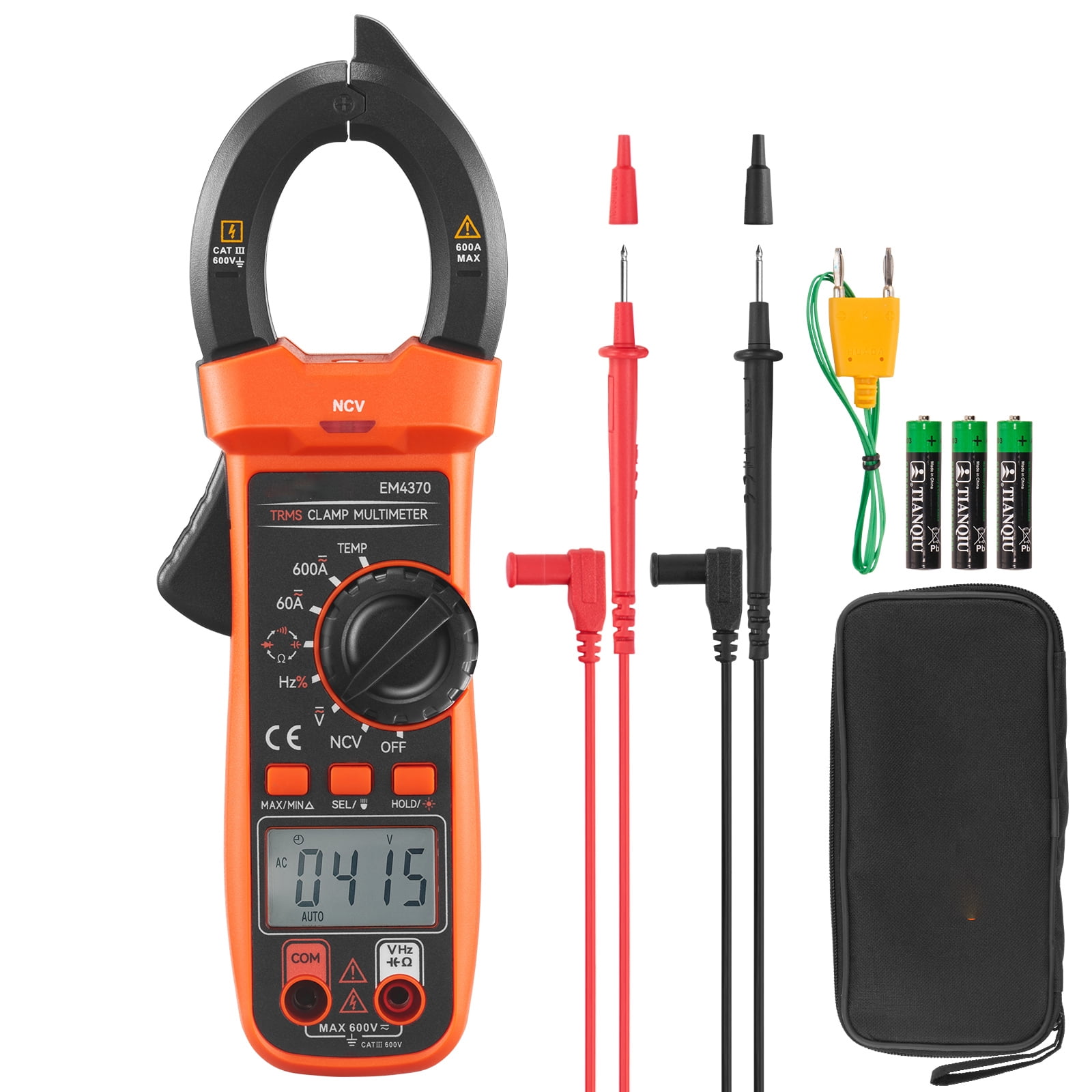 VEVOR Digital Clamp Meter T-RMS, 6000 Counts, 600A Clamp Multimeter ...