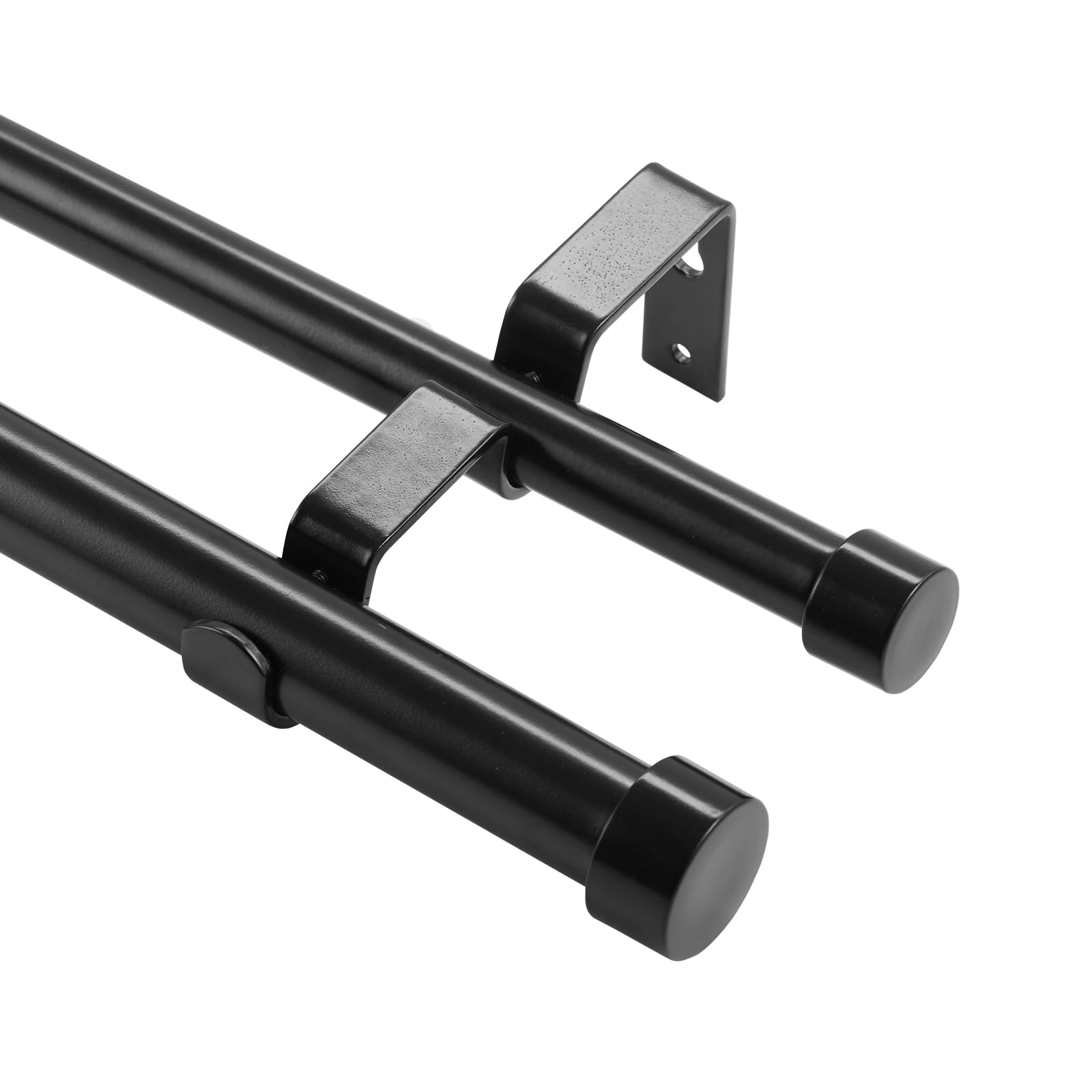 "BENTISM Adjustable Double Curtain Rods for Windows, 74-144 inches ...