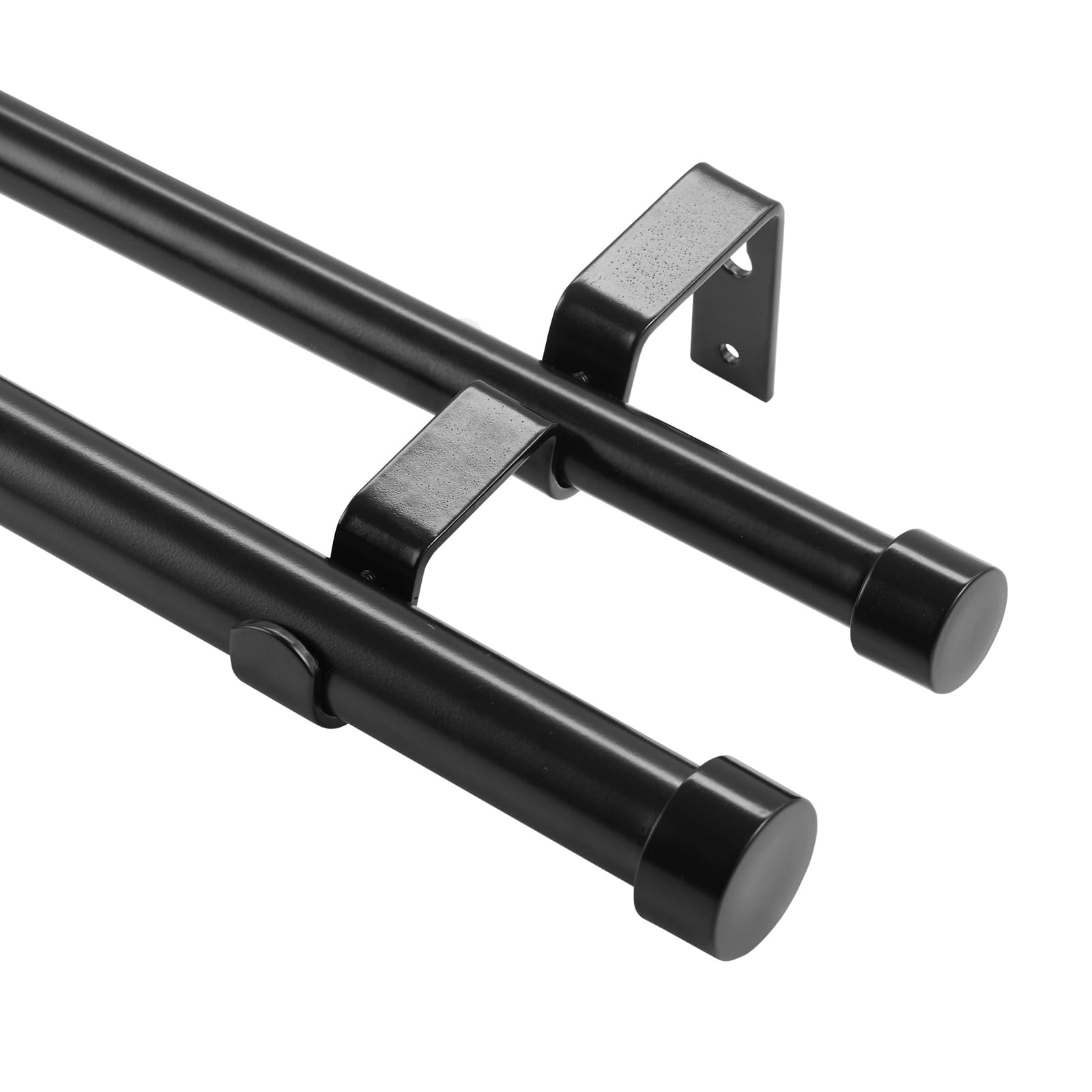 "BENTISM Adjustable Double Curtain Rods for Windows, 74-144 inches ...