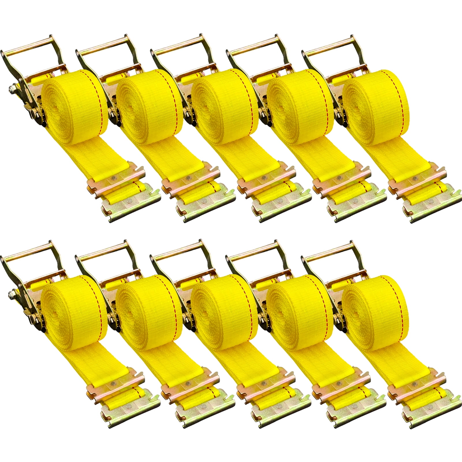 BENTISM E-Track Ratchet Straps 10-Pack 12' Tie-Down Kit Cargo Van Truck ...