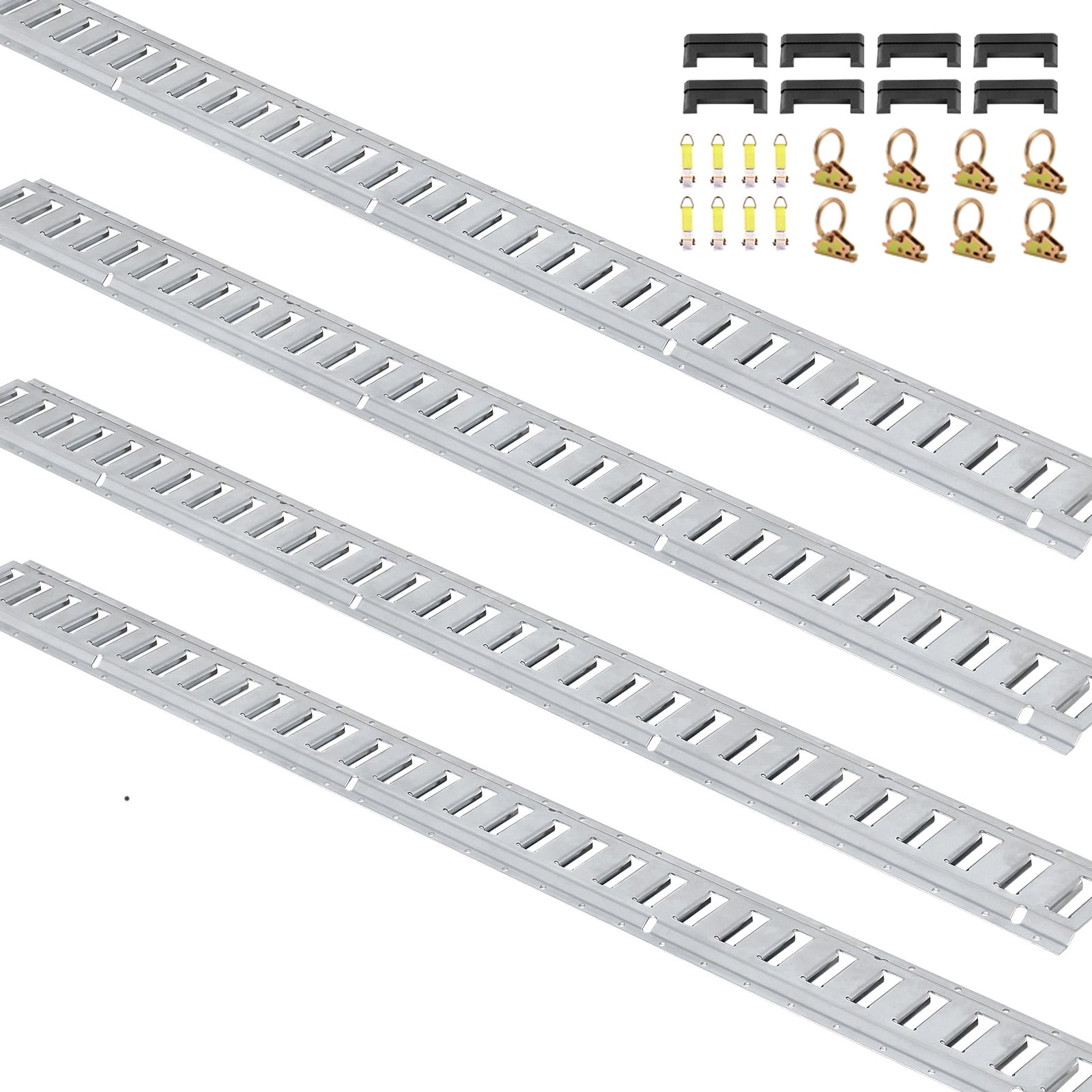 VEVOR E Track Tie Down Rail Kit 34PCs 5' E Track Rails Enclosed Cargo ...