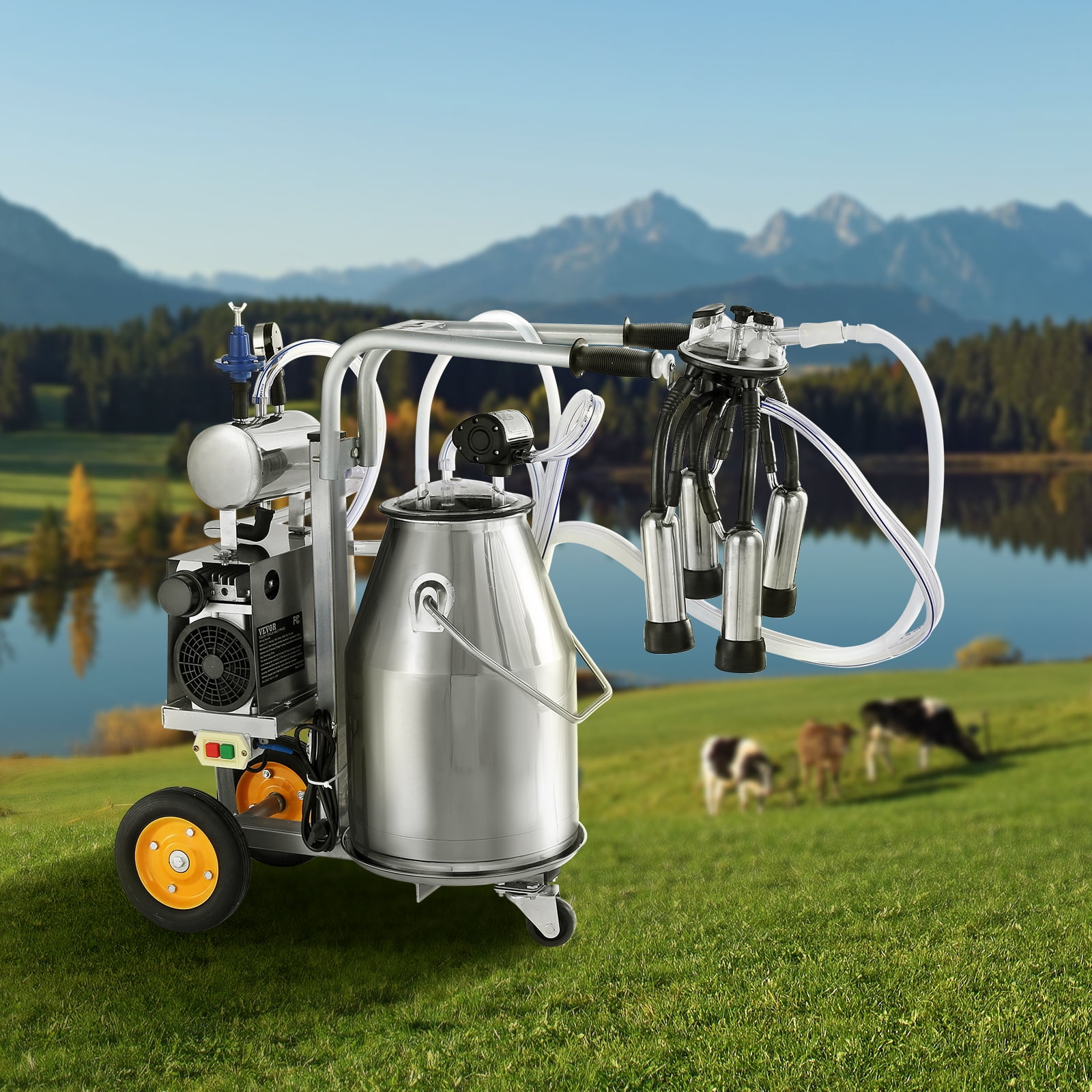 BENTISM Electric Cow Milking Machine Milking Equipment 25L 304 ...