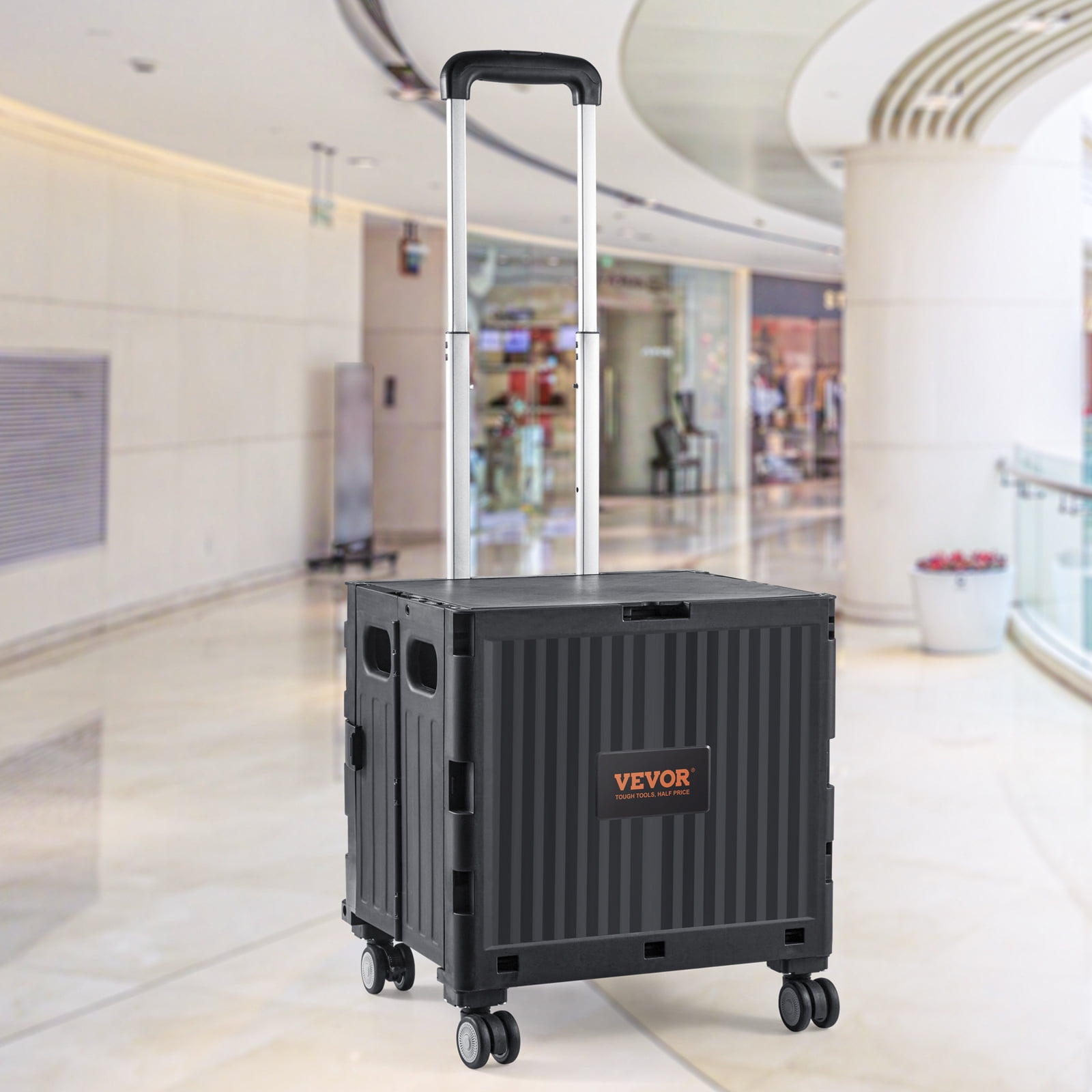 BENTISM Folding Shopping Cart Foldable Utility Cart 110 lbs Telescoping ...