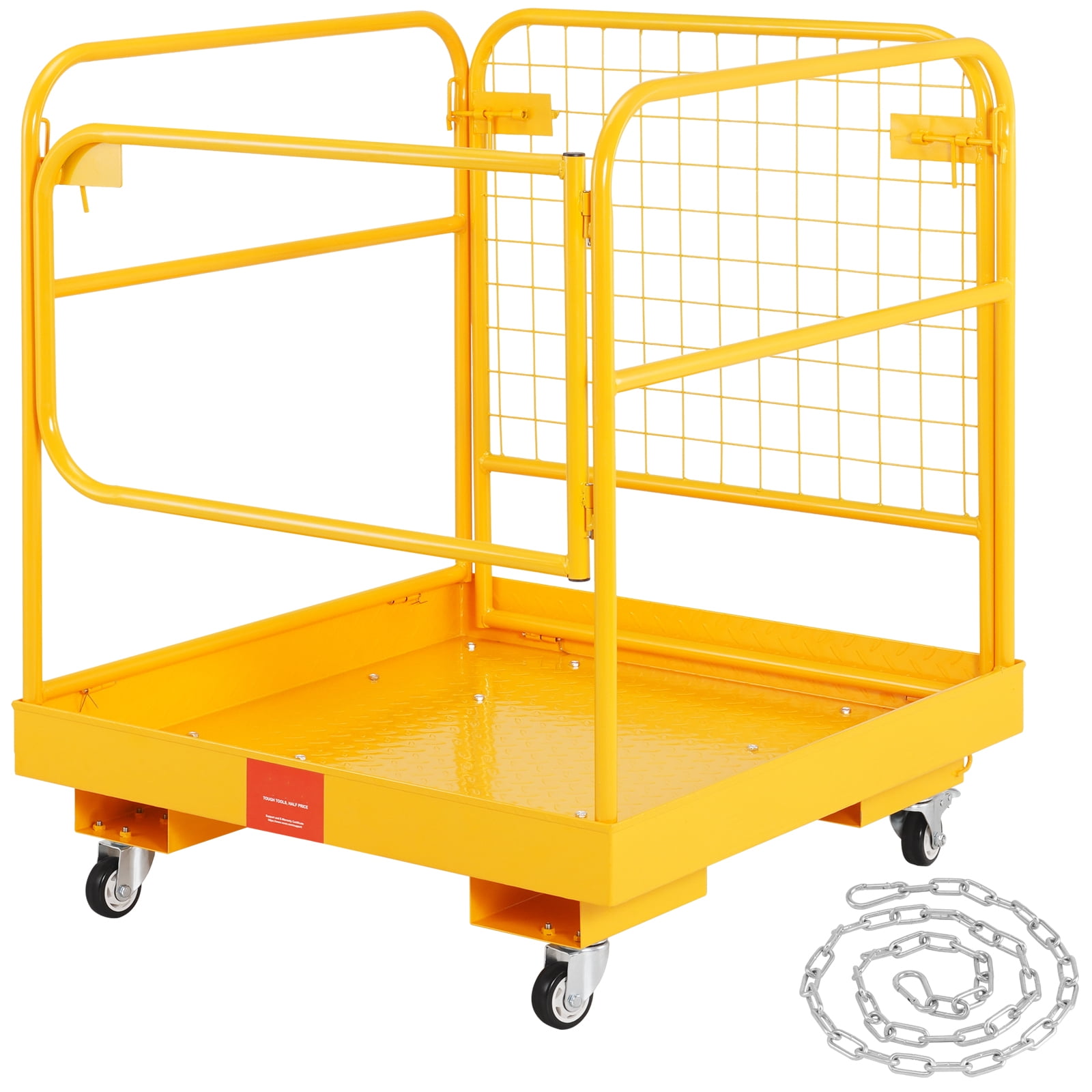 BENTISM Forklift Safety Cage Work Platform 36x36 in 1200lbs with Wheels ...