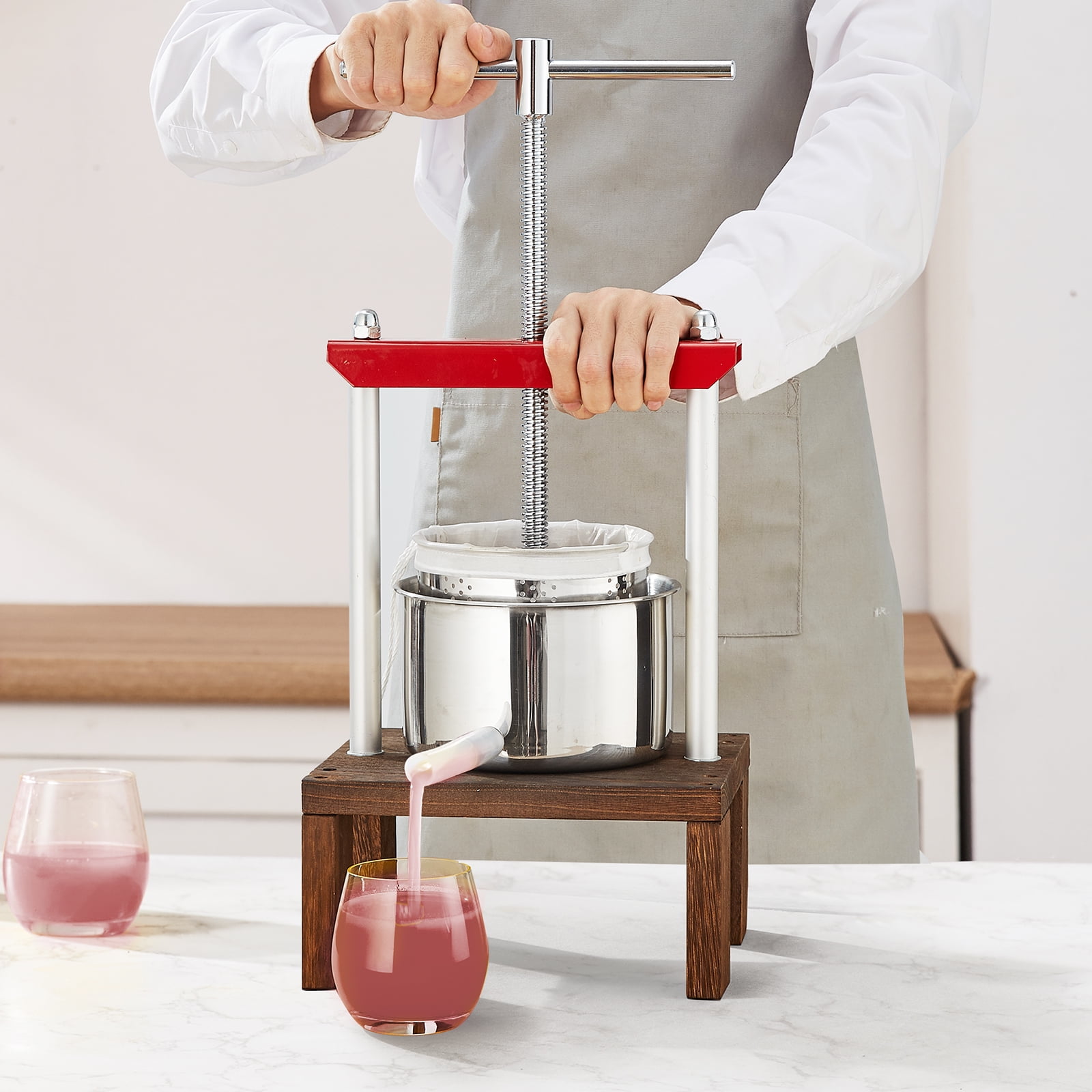 BENTISM Fruit Wine Press Manual Press for Wine Making 0.53 Gal/2L ...