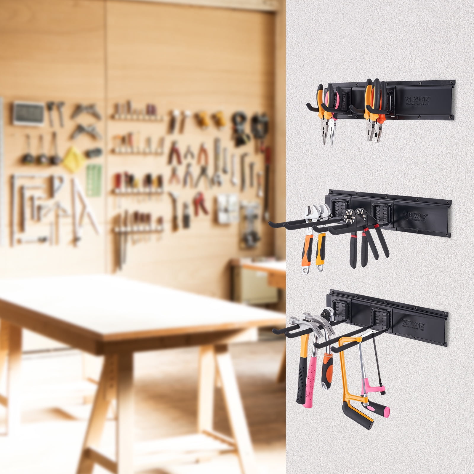 BENTISM Garage Tool Organizer Storage Rack Holder Wall Mounted Heavy ...