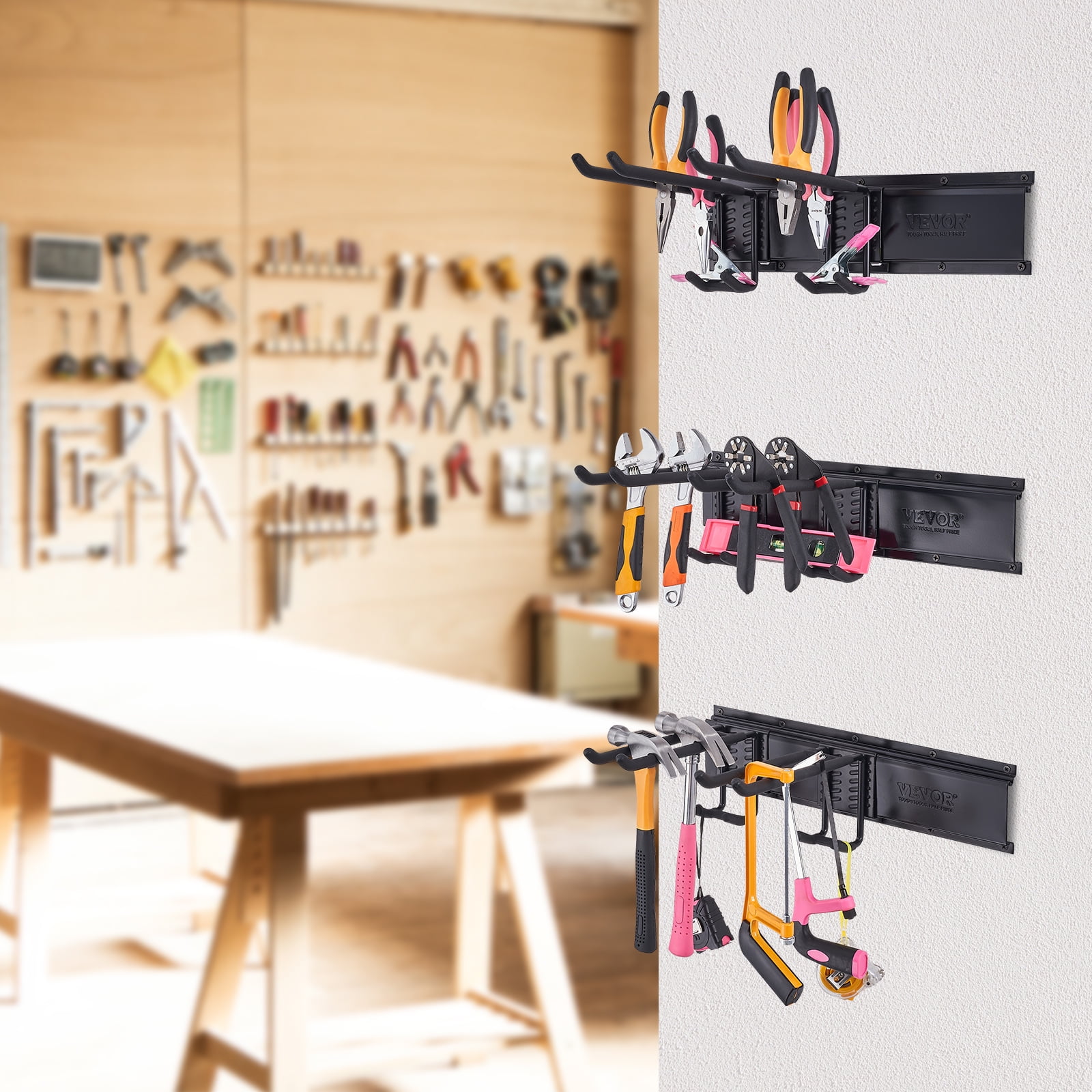 BENTISM Garage Tool Organizer Storage Rack Holder Wall Mounted Heavy ...