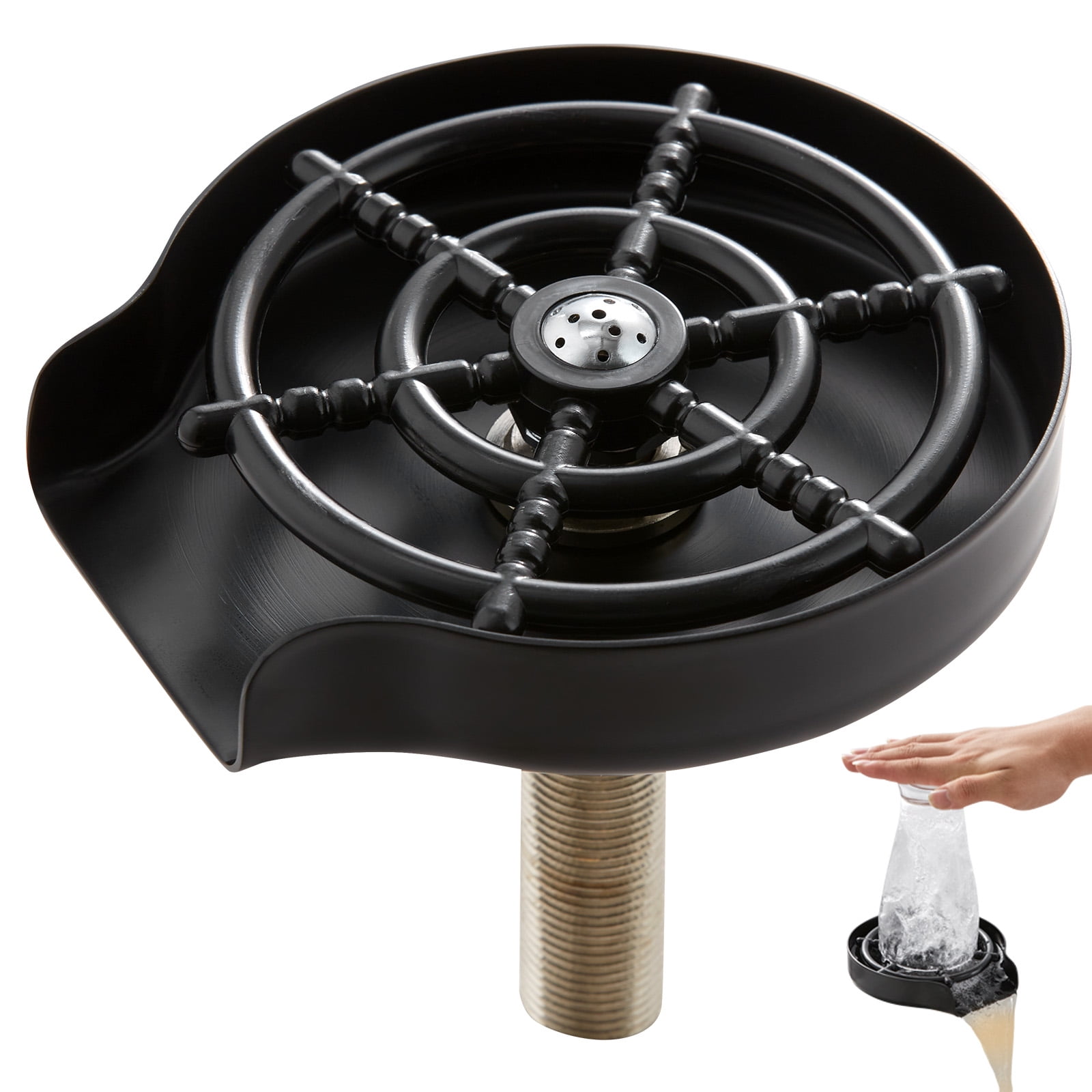 BENTISM Glass Rinser, 10 Powerful Spraying Jets 360° Rotating Cup ...