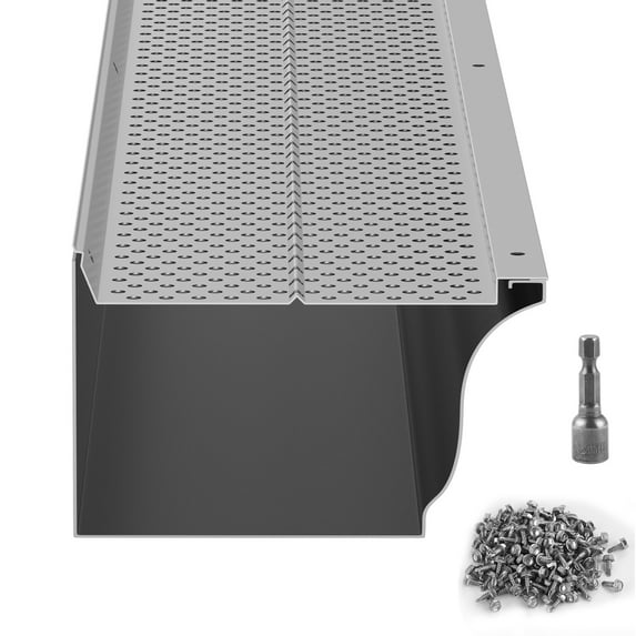 VEVOR Gutter Guard 5 in Wide 104 ft Length Cover Mesh Leaf Debris ...