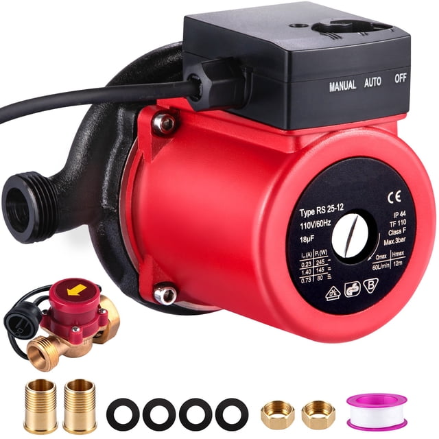BENTISM Hot Water Circulation Pump Circulator Pump 120W 110V NPT3/4 ...