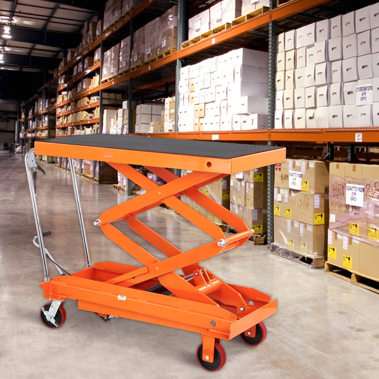 "BENTISM Hydraulic Lift Table Cart 1760 lbs, Manual Double Scissor, 59 ...